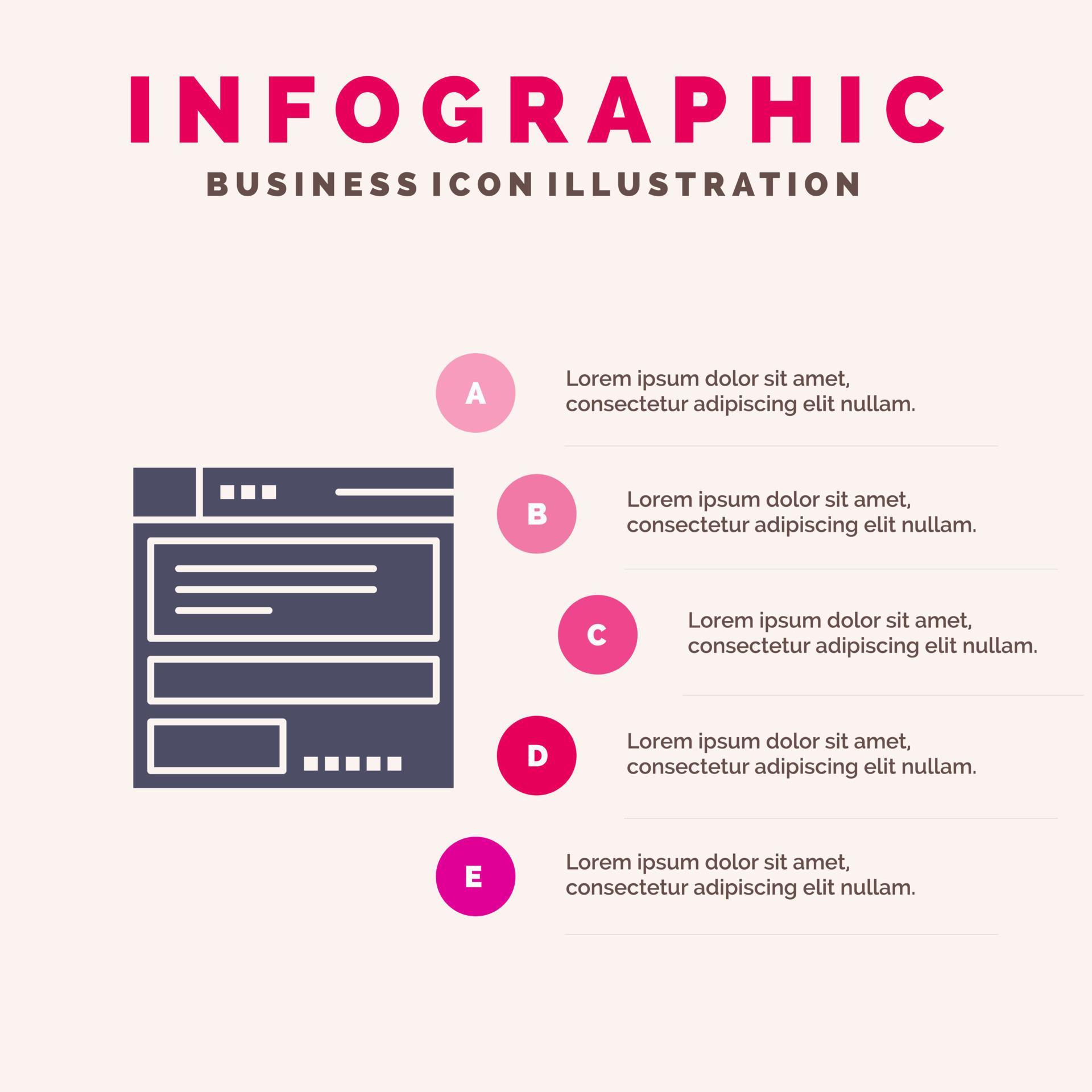File Browser Computing Code Infographics Presentation Template 5 Steps
