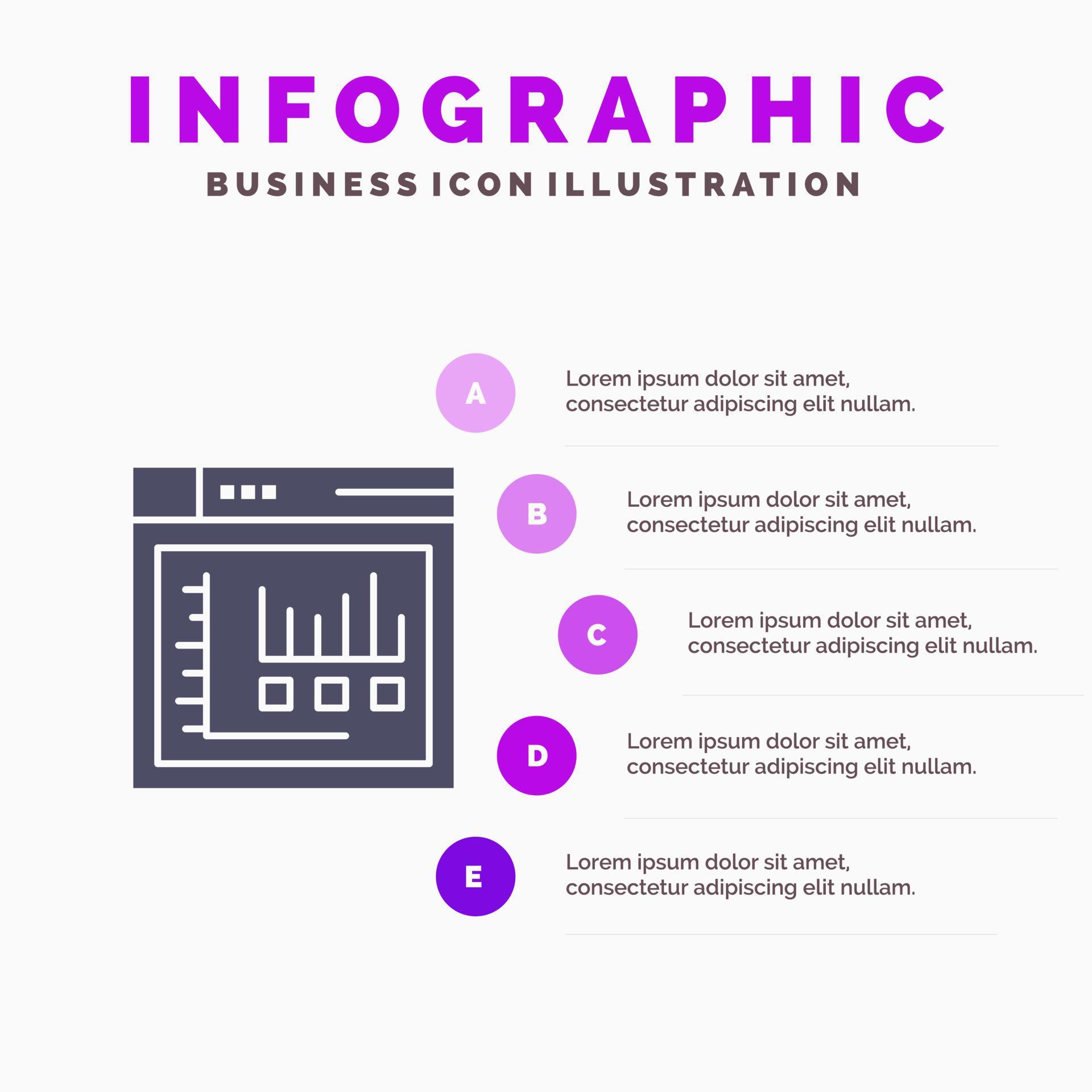 Browser Internet Web Static Infographics Presentation Template 5 Steps ...