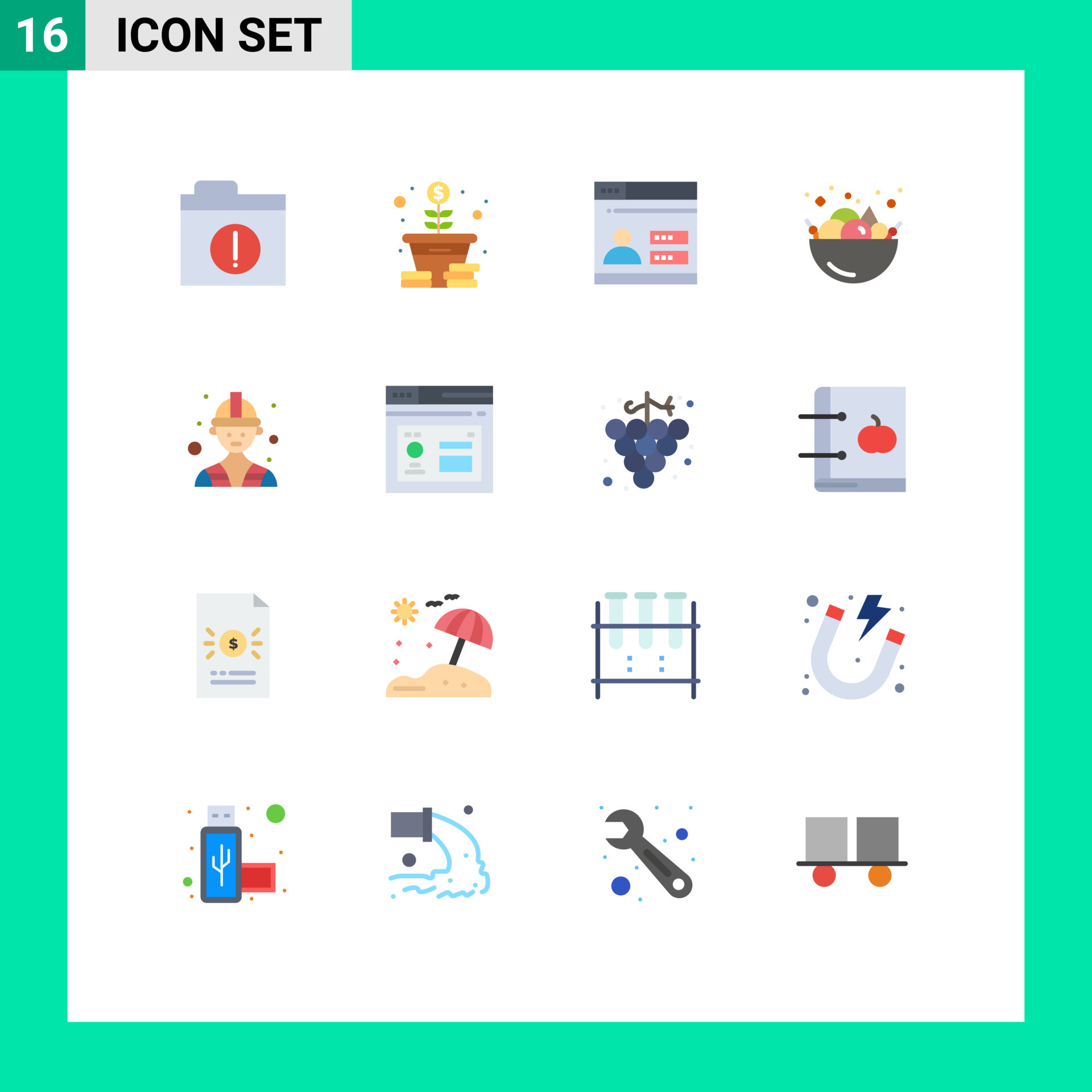 Stock Vector Icon Pack of 16 Line Signs and Symbols for browser labour ...