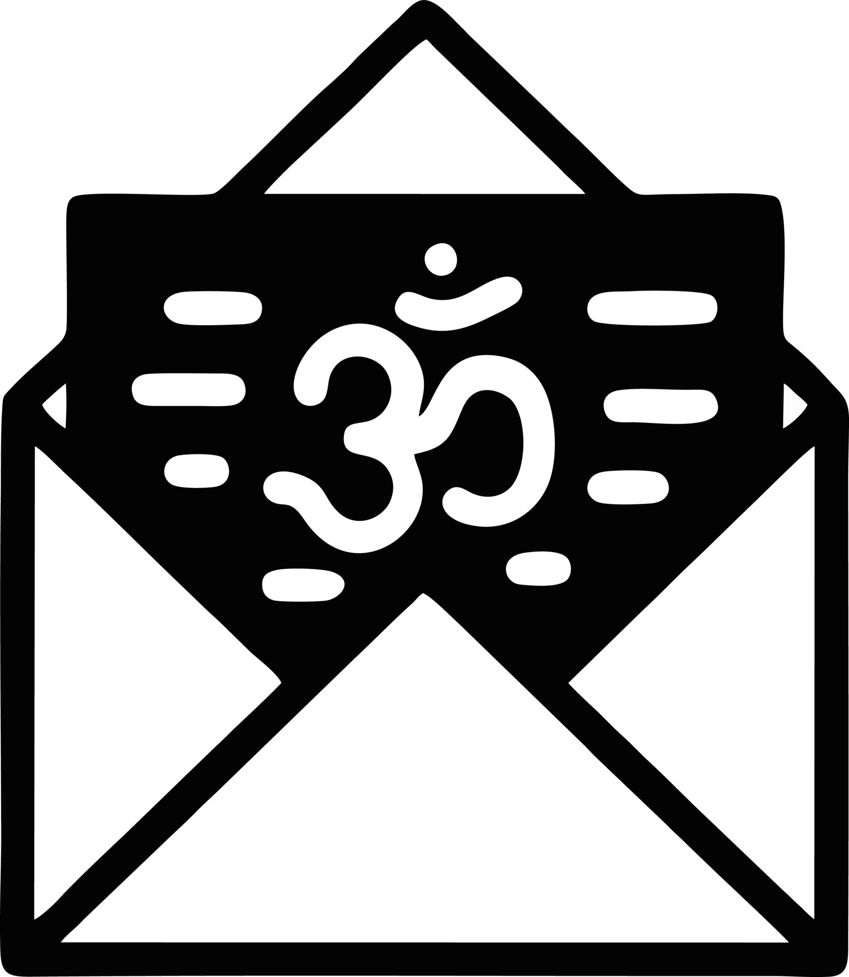 envelope icon in black vector image, illustration of envelope in black ...