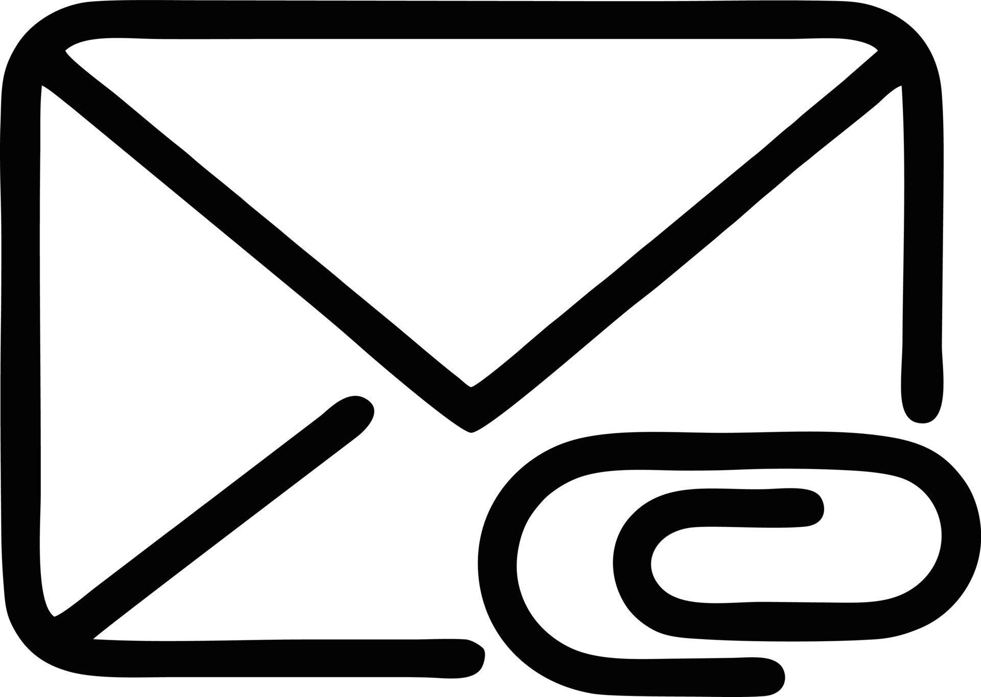 envelope icon in black vector image, illustration of envelope in black ...