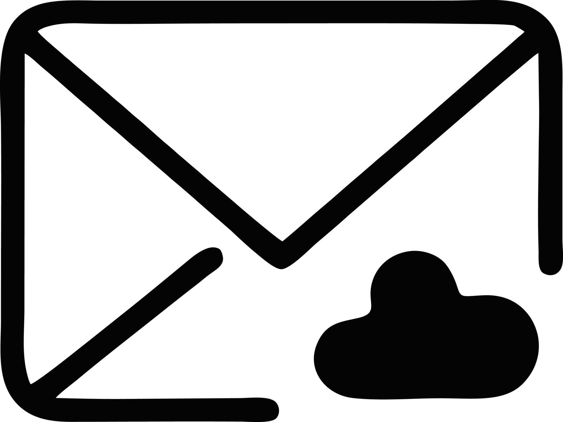 envelope icon in black vector image, illustration of envelope in black ...