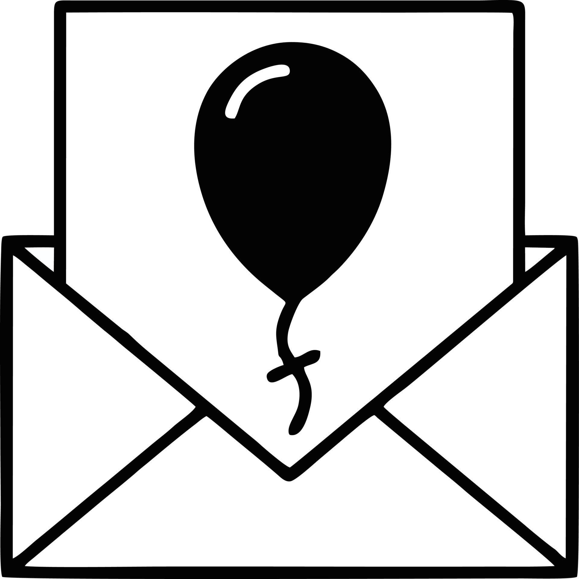 envelope icon in black vector image, illustration of envelope in black ...