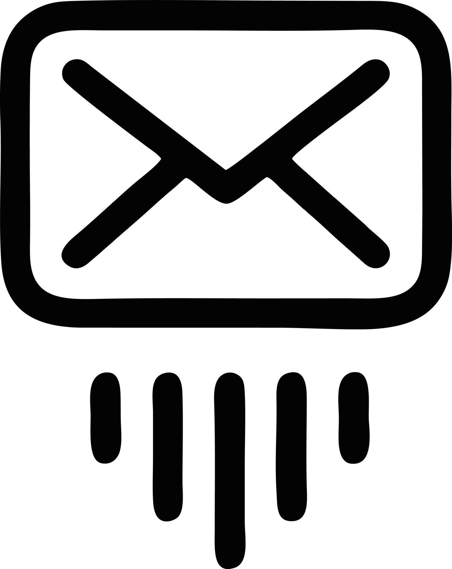 envelope icon in black vector image, illustration of envelope in black ...