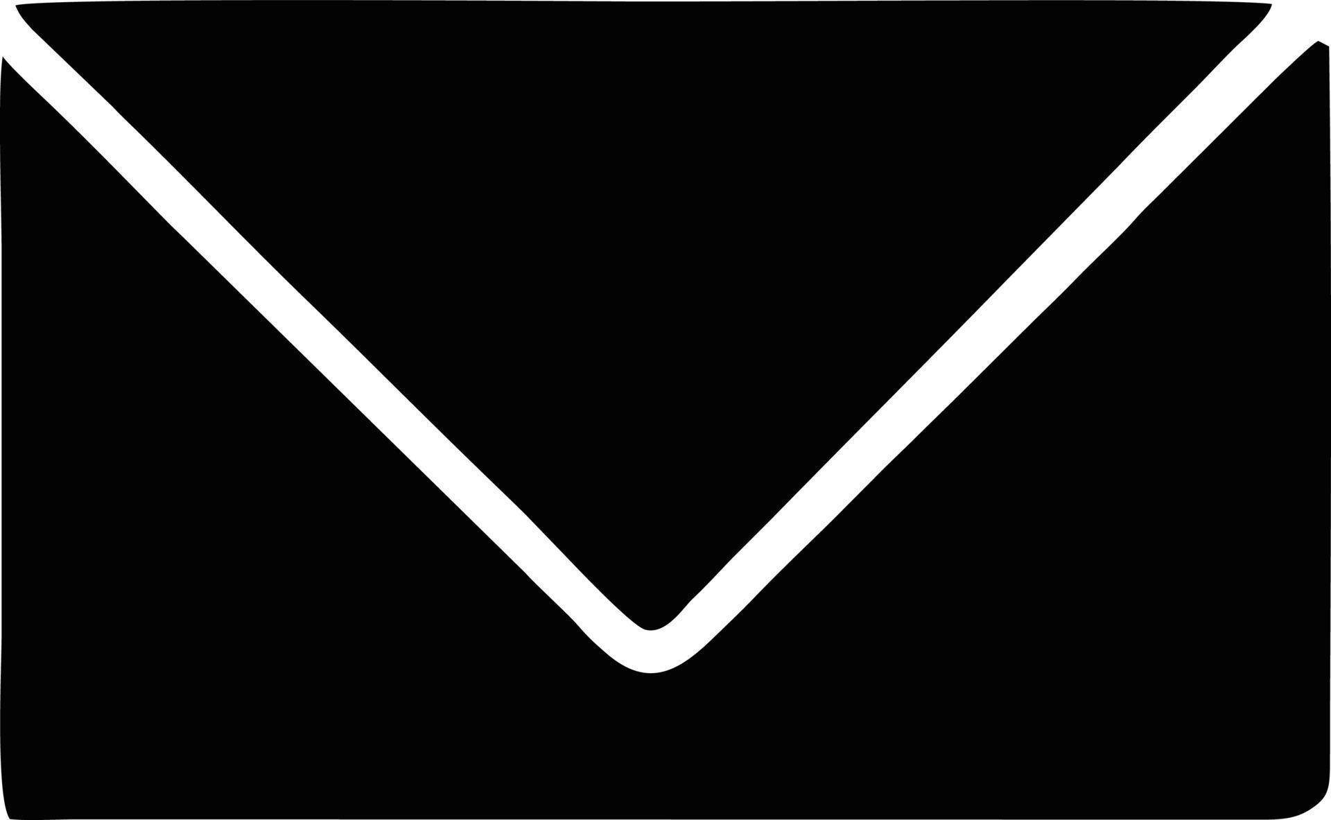 envelope icon in black vector image, illustration of envelope in black ...