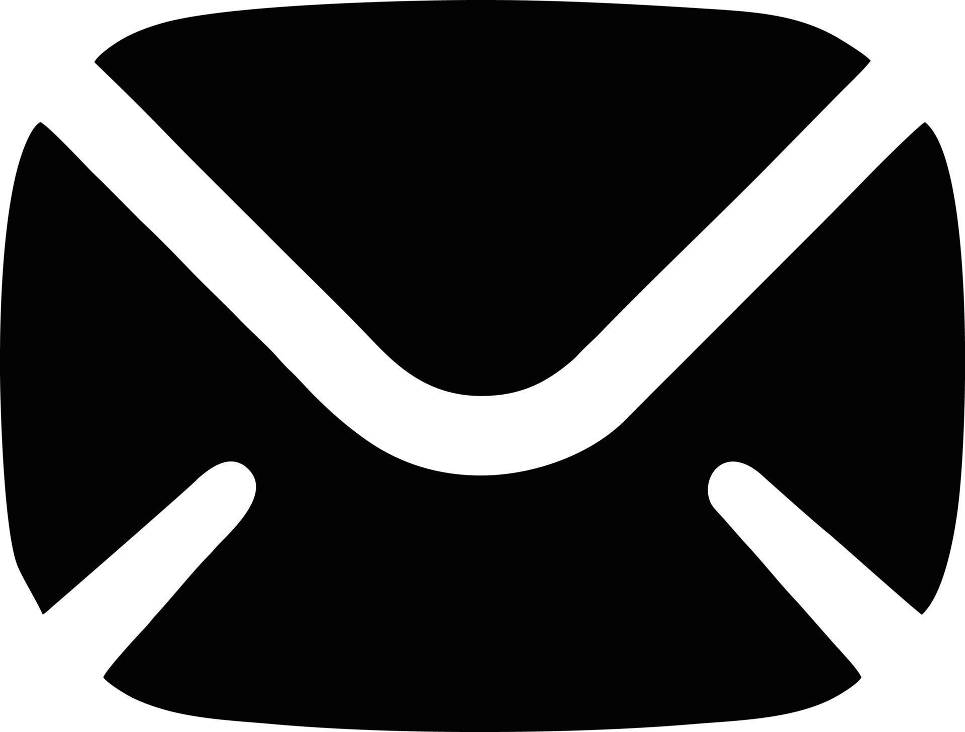 envelope icon in black vector image, illustration of envelope in black ...