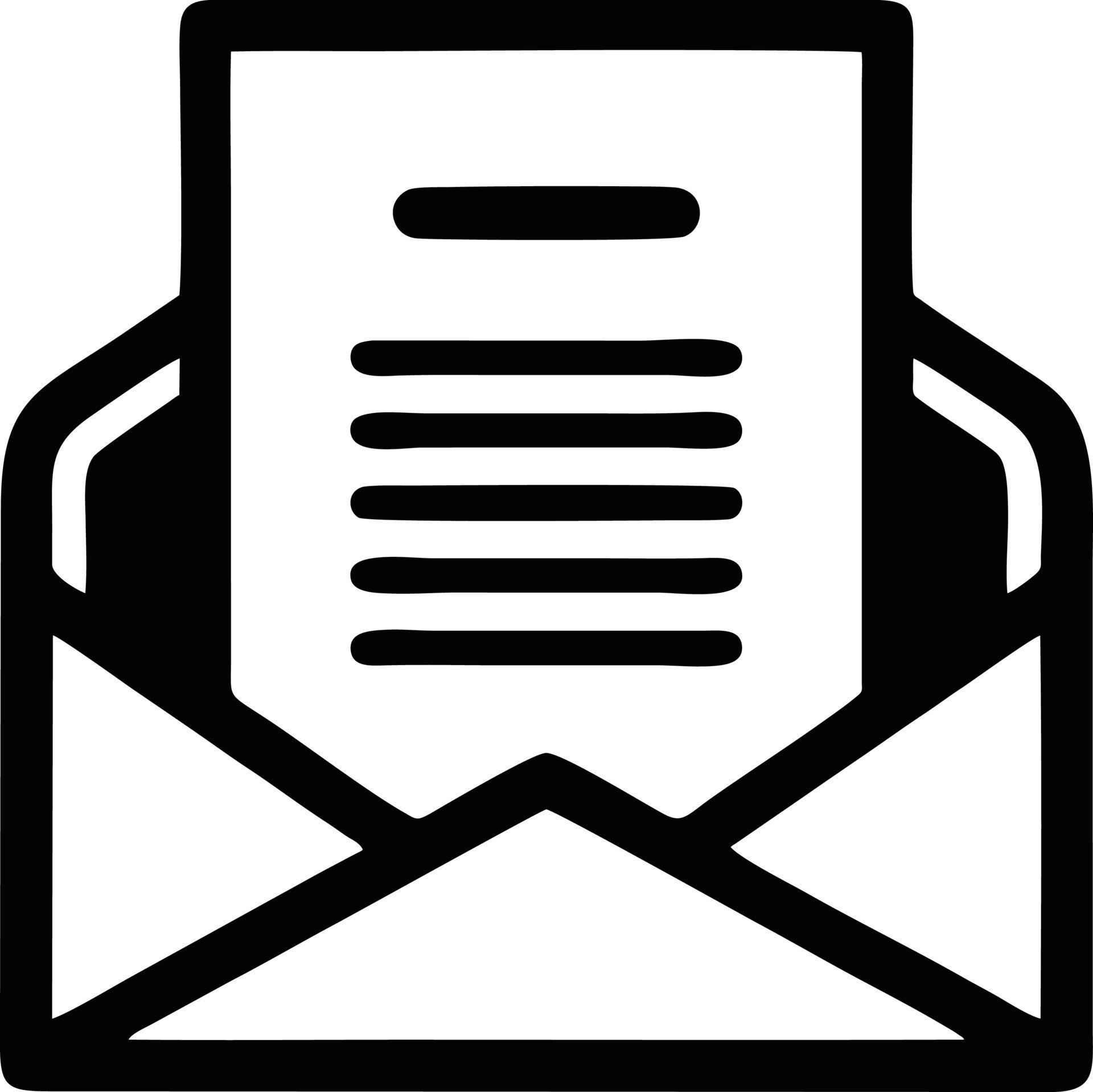 envelope icon in black vector image, illustration of envelope in black ...