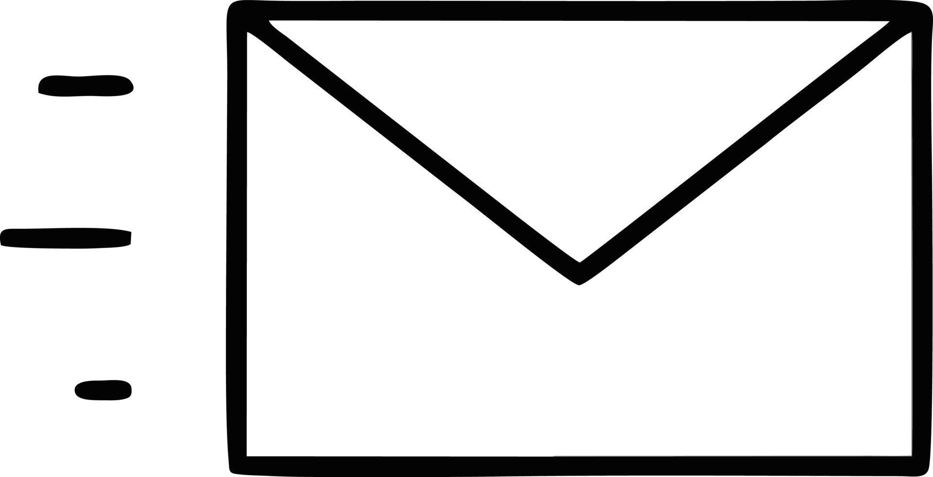 envelope icon in black vector image, illustration of envelope in black ...