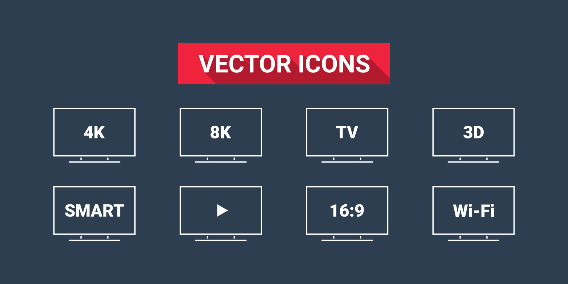 Smart TV. TV features. TV icons vector set. Vector Illustration 14457124 Vector Art at Vecteezy