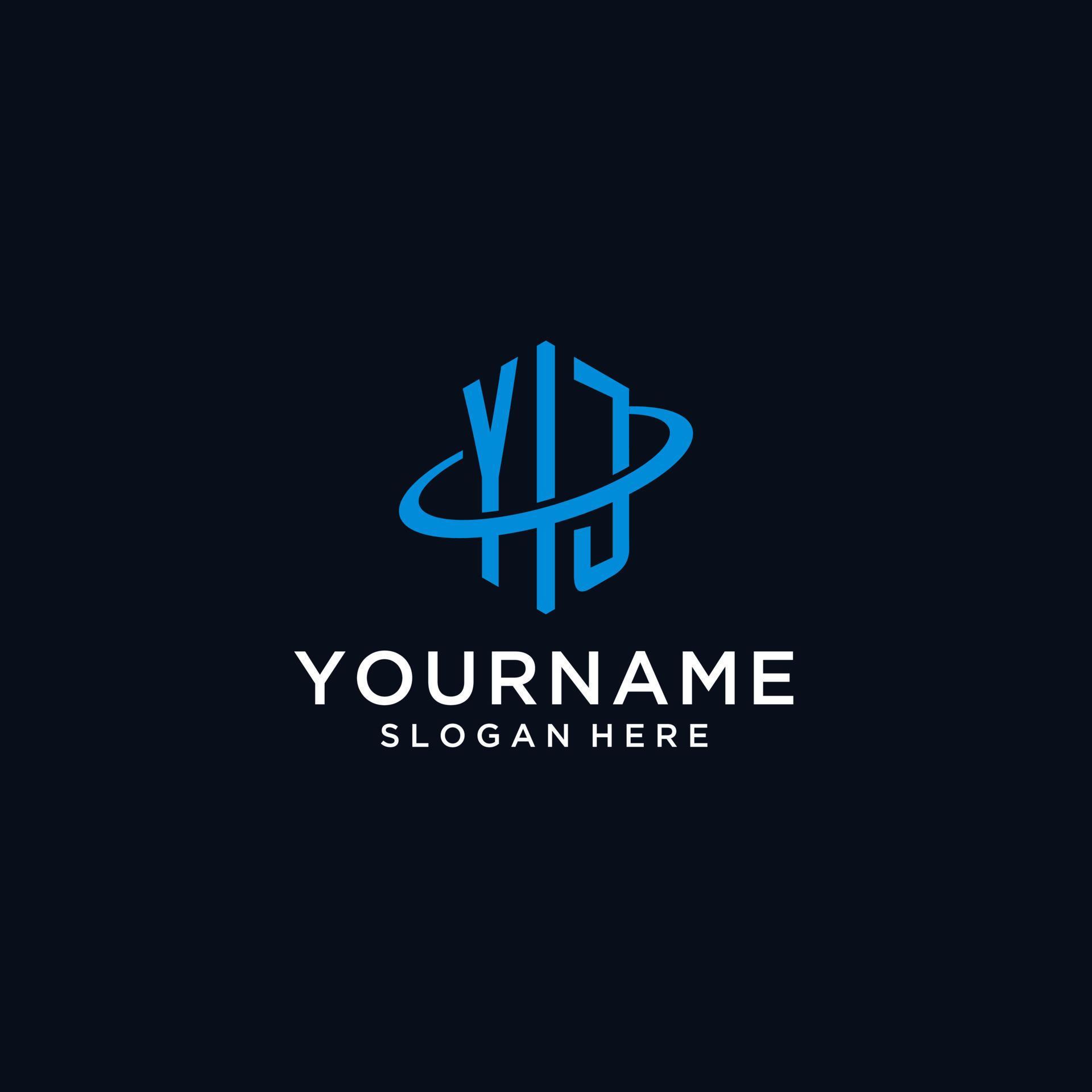 YJ initial monogram logo with hexagonal shape and swoosh design 14458191 Vector Art at Vecteezy