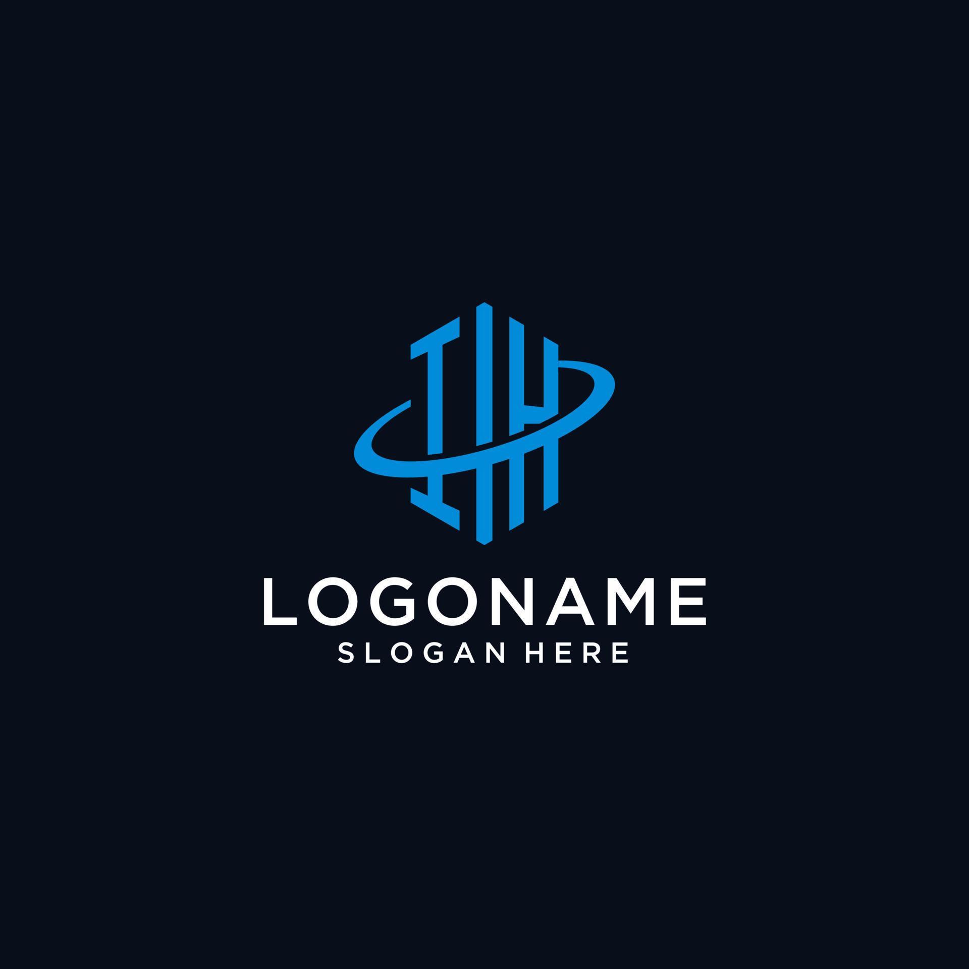 IH initial monogram logo with hexagonal shape and swoosh design 14458255 Vector Art at Vecteezy