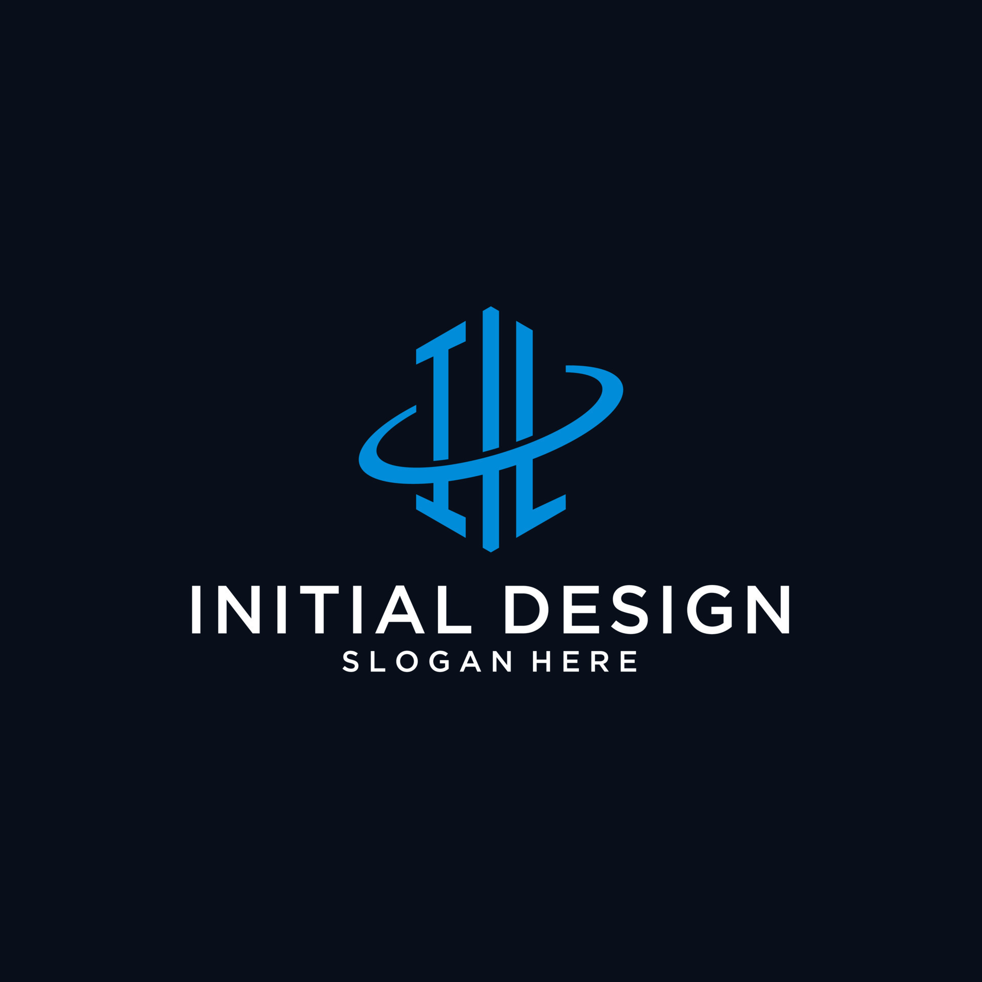IL initial monogram logo with hexagonal shape and swoosh design ...