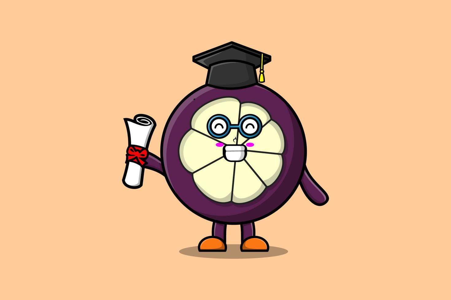 estudiante inteligente de dibujos animados lindo de mangostán con lápiz ... estudiante inteligente de dibujos animados lindo de mangostán con lápiz ...