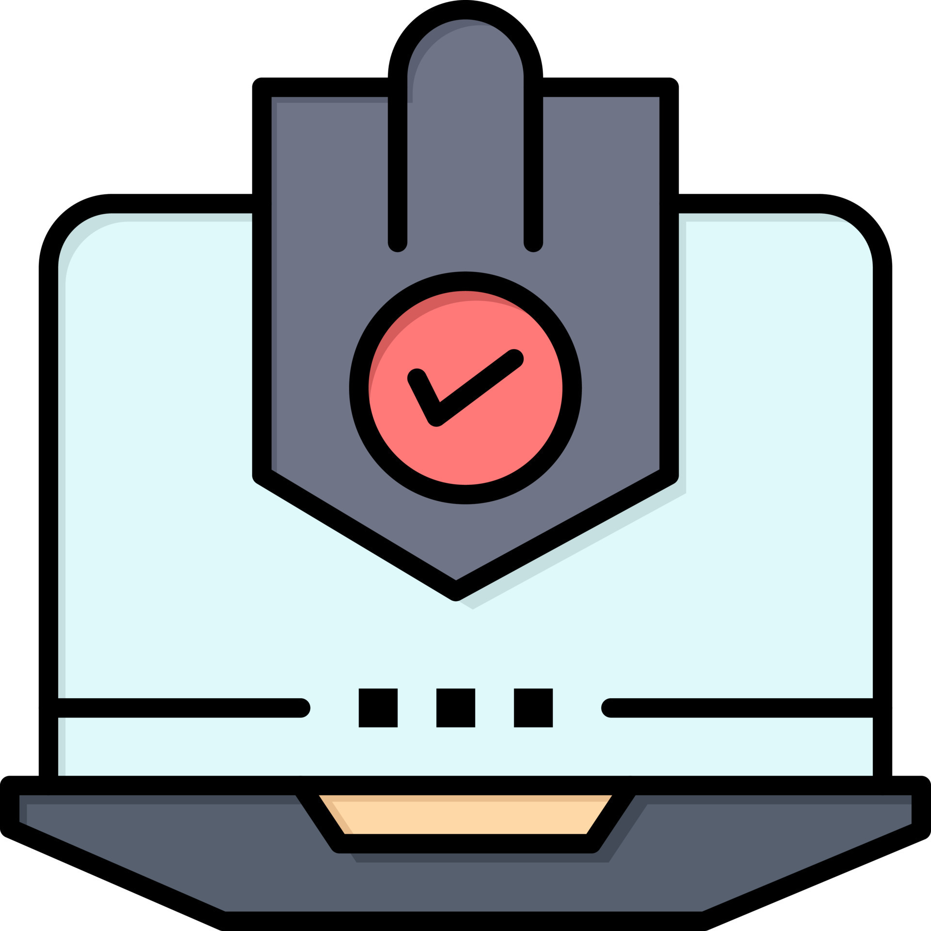 Antivirus Computer Internet Laptop Protected Protection Security Flat Color Icon Vector Icon