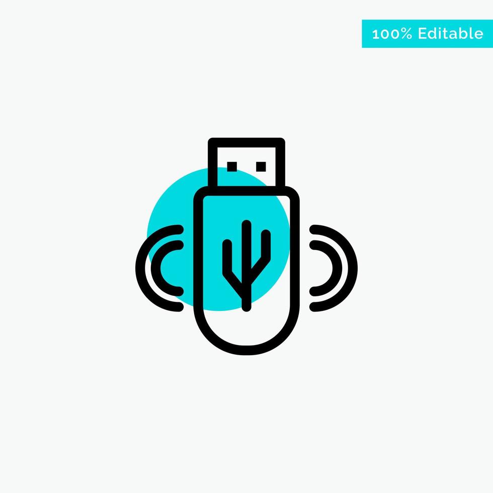 Usb Share Data Storage turquoise highlight circle point Vector icon 14462269 Vector Art at Vecteezy