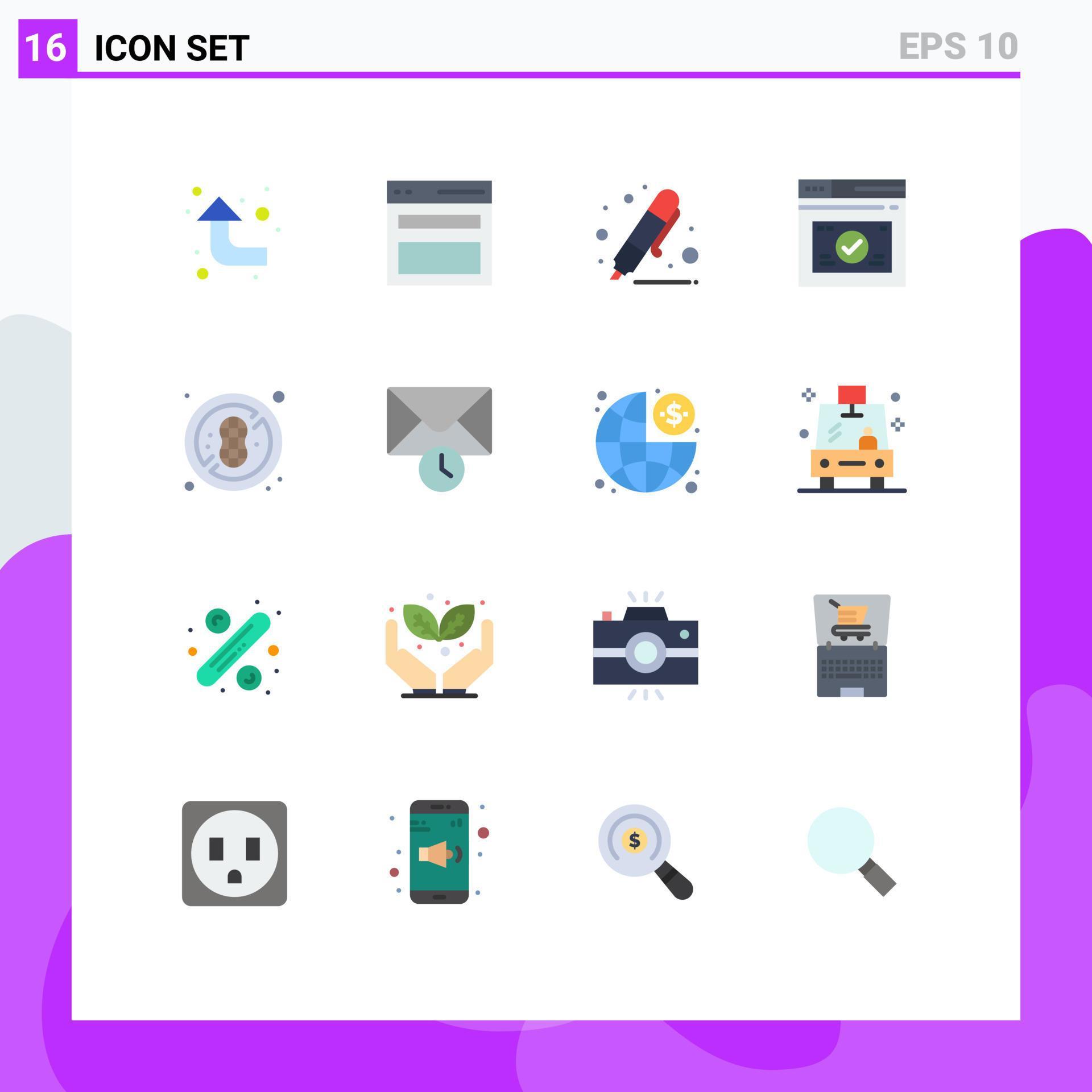 Set of 16 Vector Flat Colors on Grid for healthy website drawing web ...