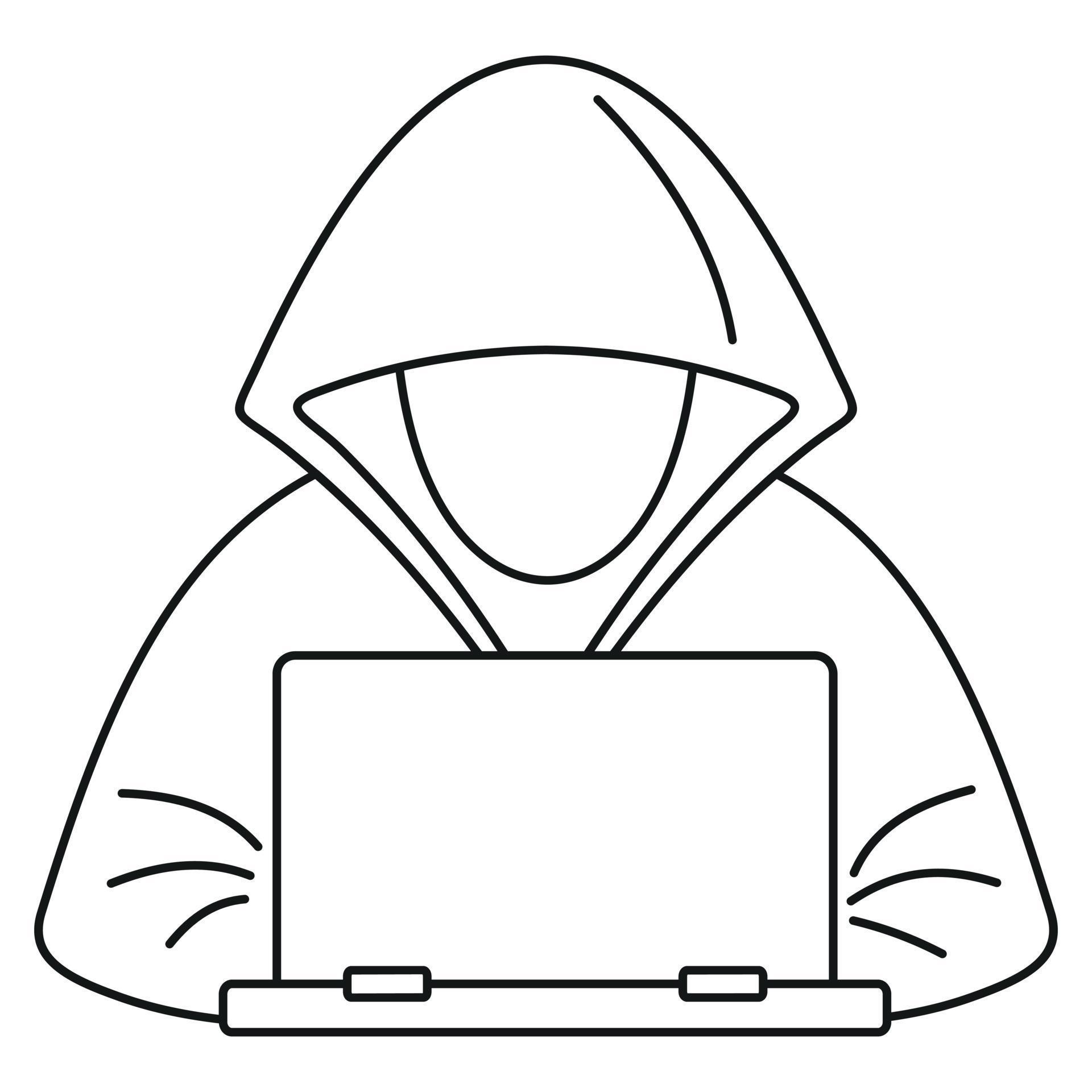 Hacker Laptop Icon Outline Style 14463046 Vector Art At Vecteezy
