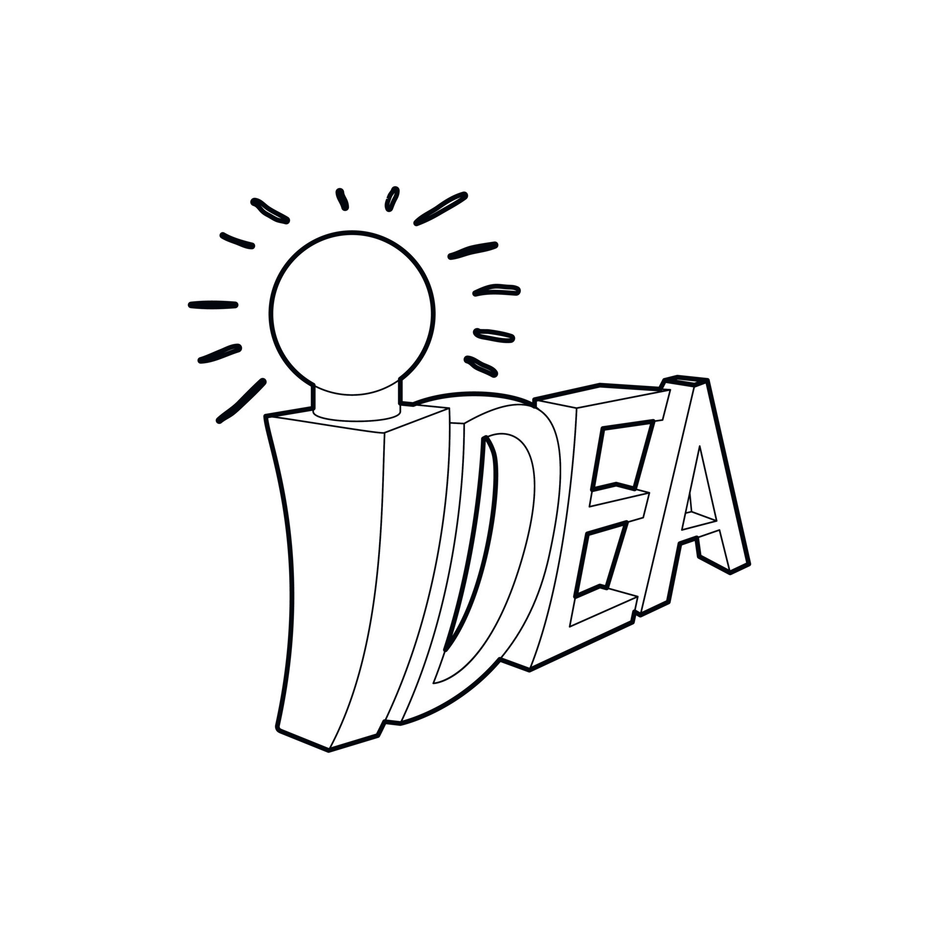Idea Word With Light Bulb Icon Outline Style 14465821 Vector Art At idea-word-with-light-bulb-icon-outline-style-14465821-vector-art-at