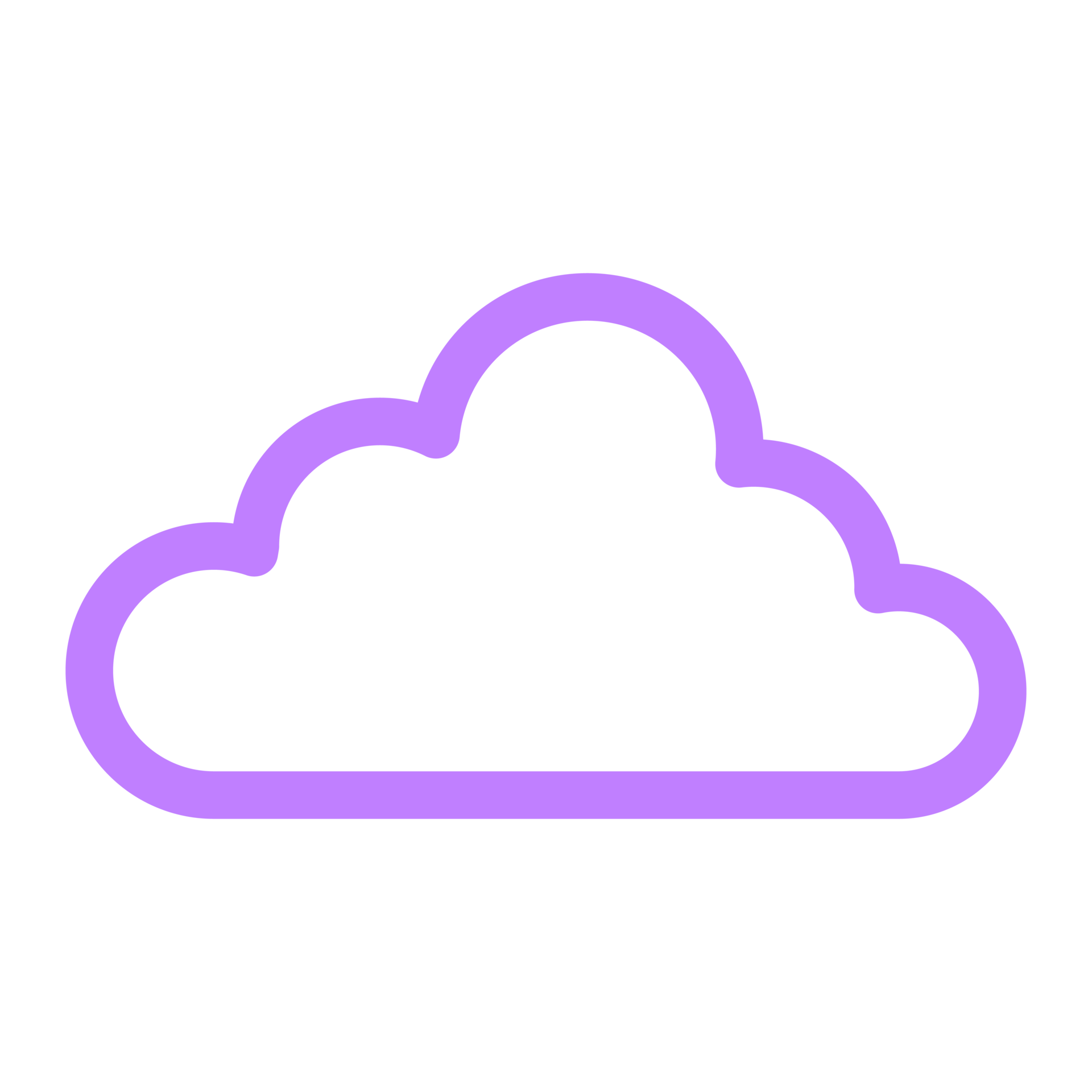 Simple Cloud Outline Illustration In Purple Color For Design Element