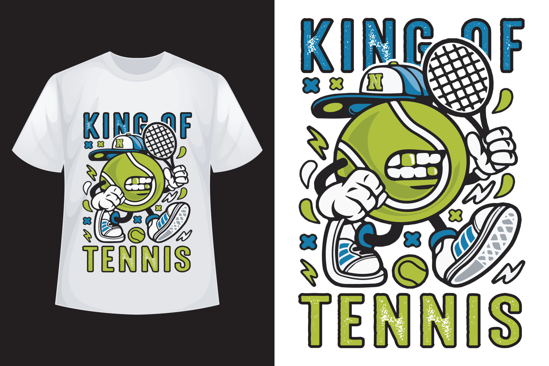 King Of Tennis Tennis T Shirt Design Template 14466563 Vector Art At Vecteezy