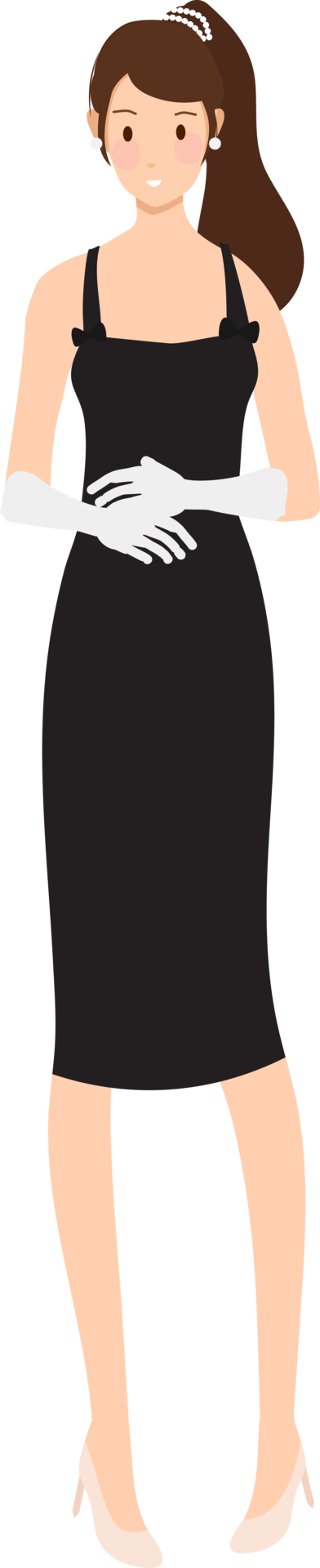 Little Black Dress With Pearls Clipart