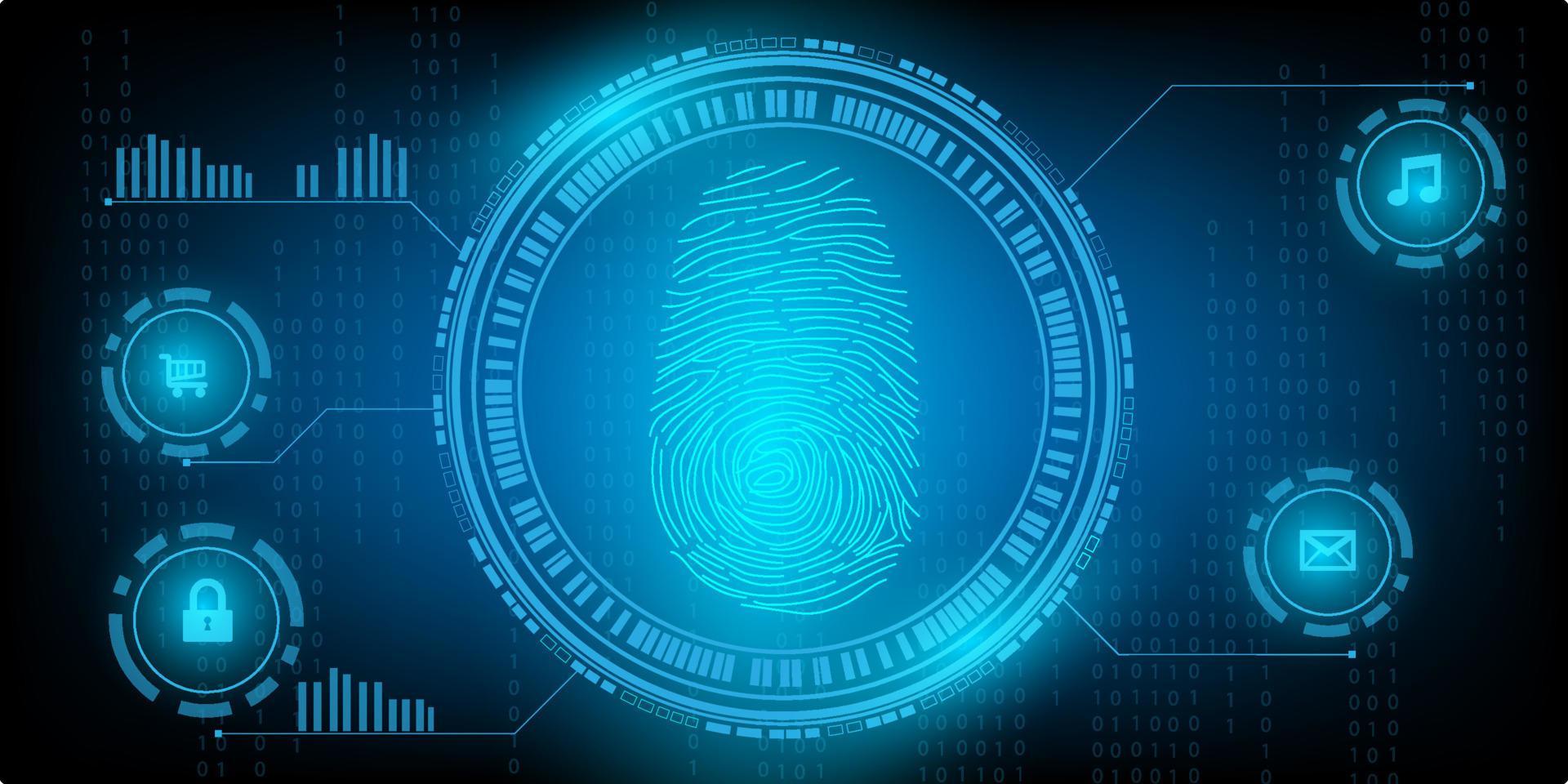 fingerprint Electronic board vector design for technology and finance concept and education for ...