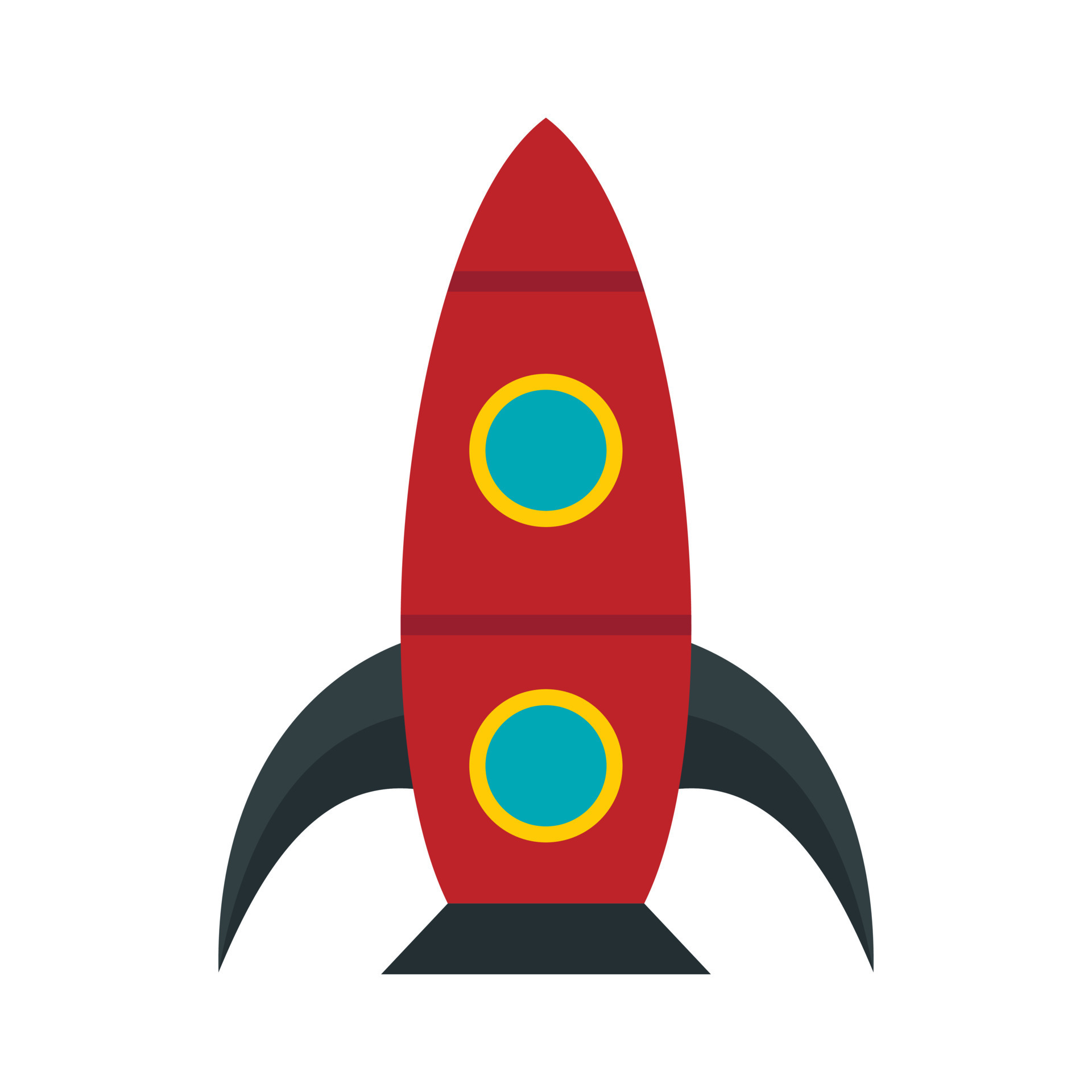 Red Rocket Icon Flat Style 14466982 Vector Art At Vecteezy