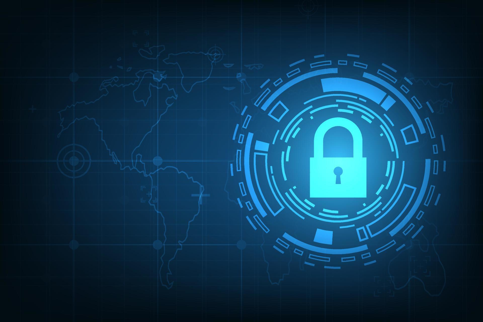 Vector abstract digital technology background with concept security ...