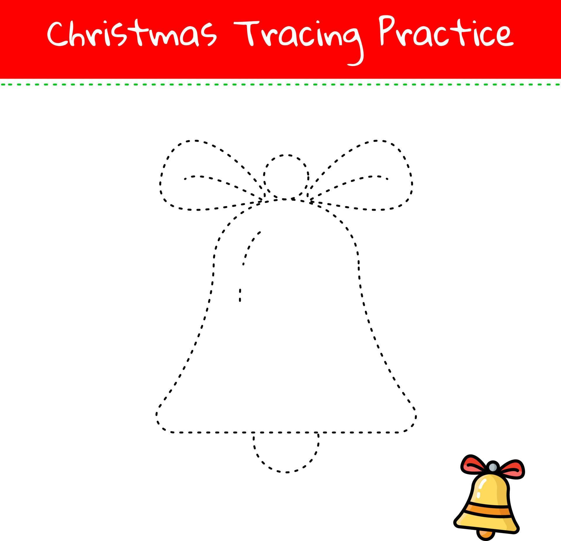 Christmas tracing line art practice hand drawn 14468680 Vector Art at ...
