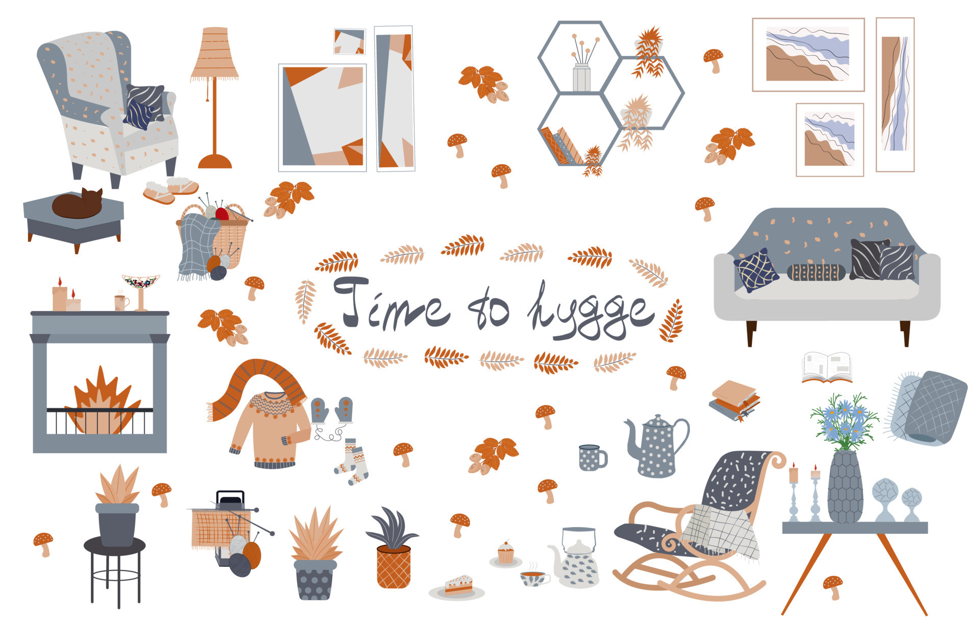 Scandinavian style hygge collection 14470179 Vector Art at Vecteezy