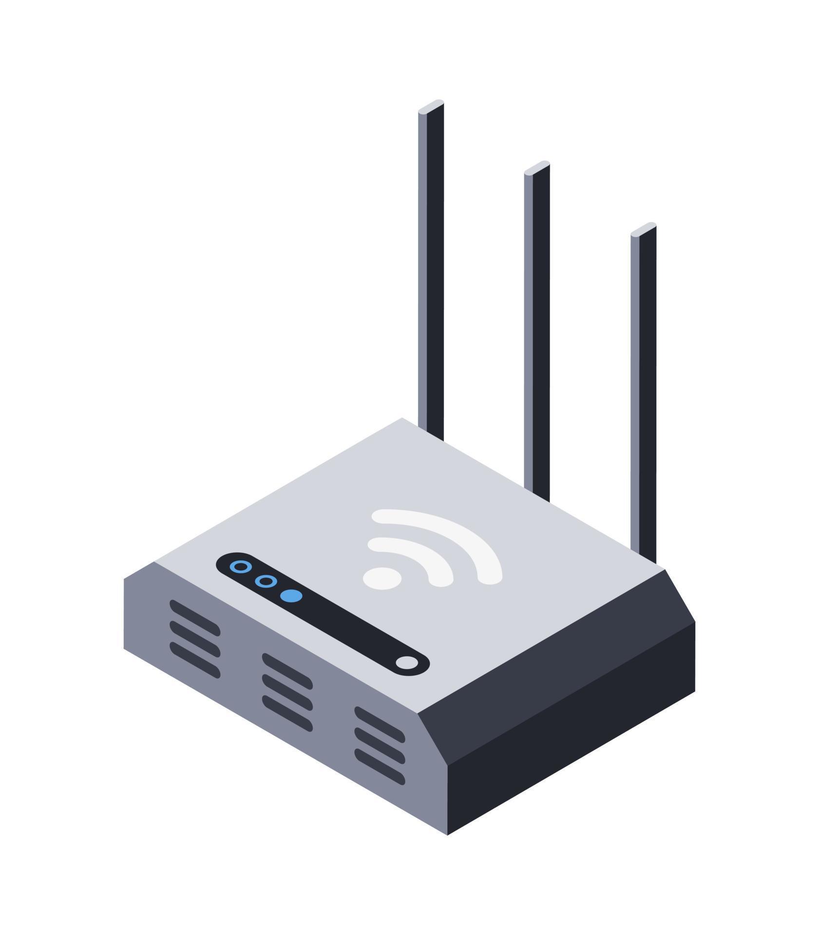 3d router icon, modem, internet sharing device. Digital technology to connect, wifi. Equipment ...