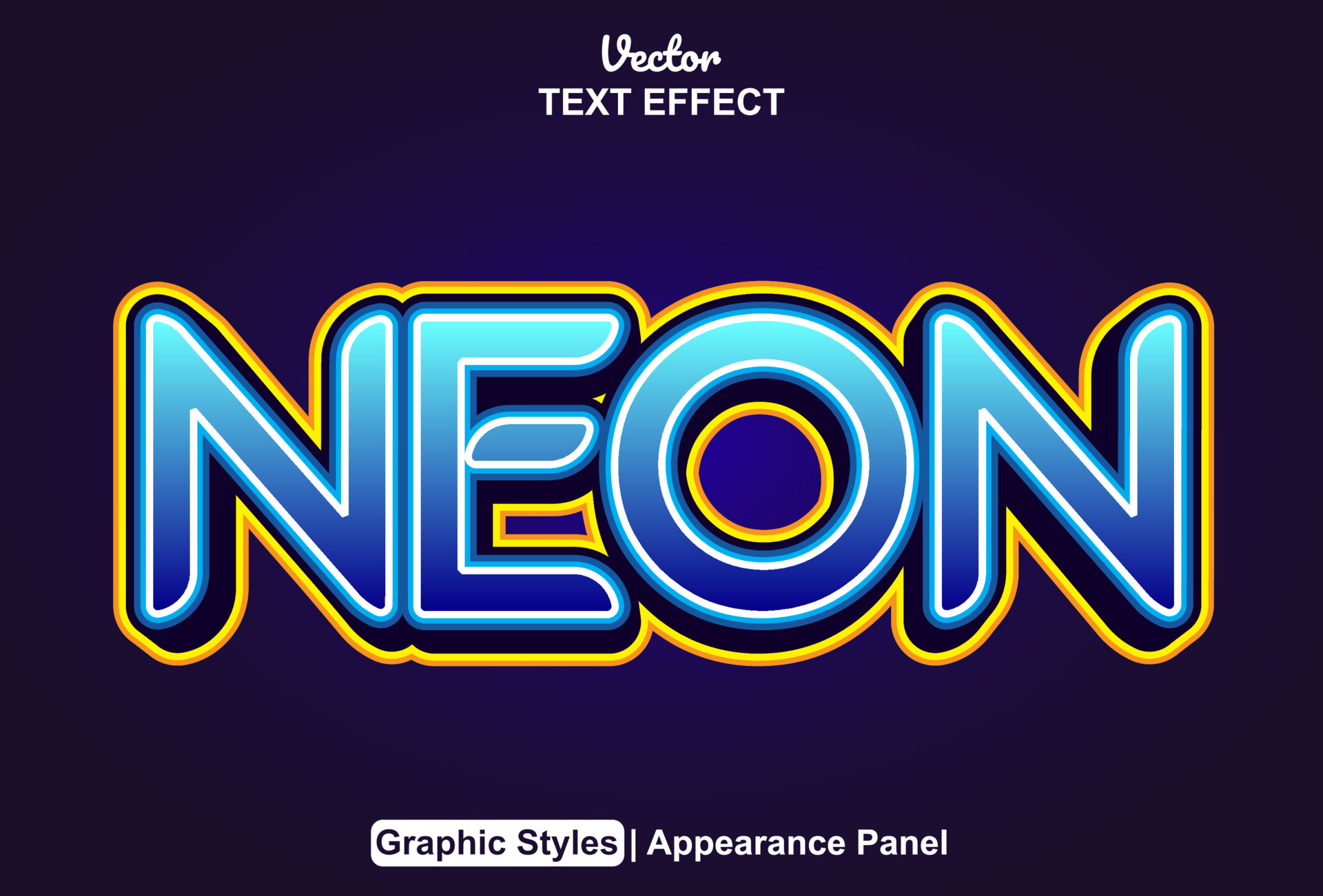 efecto de texto de neón con estilo gráfico y editable. 14470725 Vector en Vecteezy