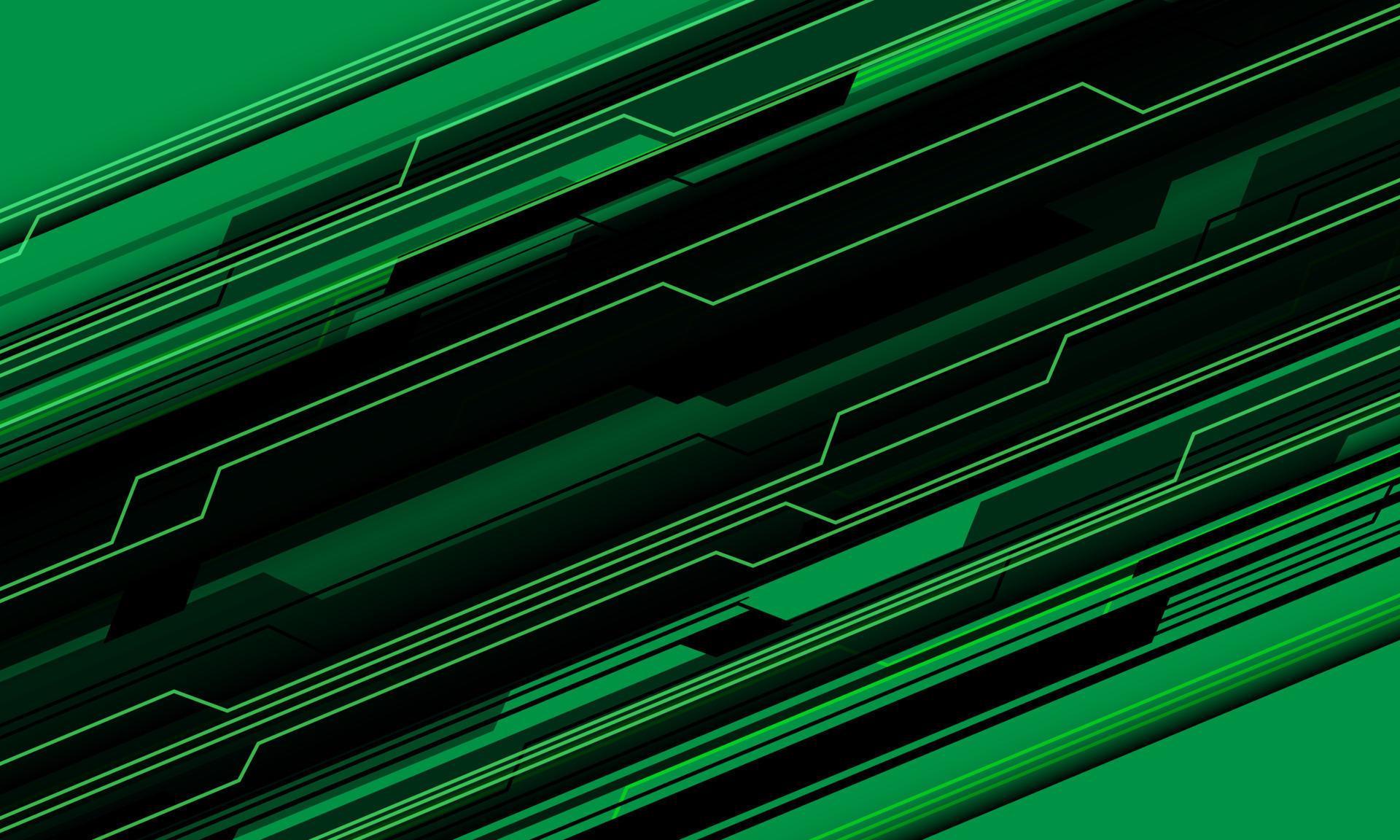Abstract Black Line Circuit Cyber Geometric Slash Dynamic On Green Design Modern Futuristic