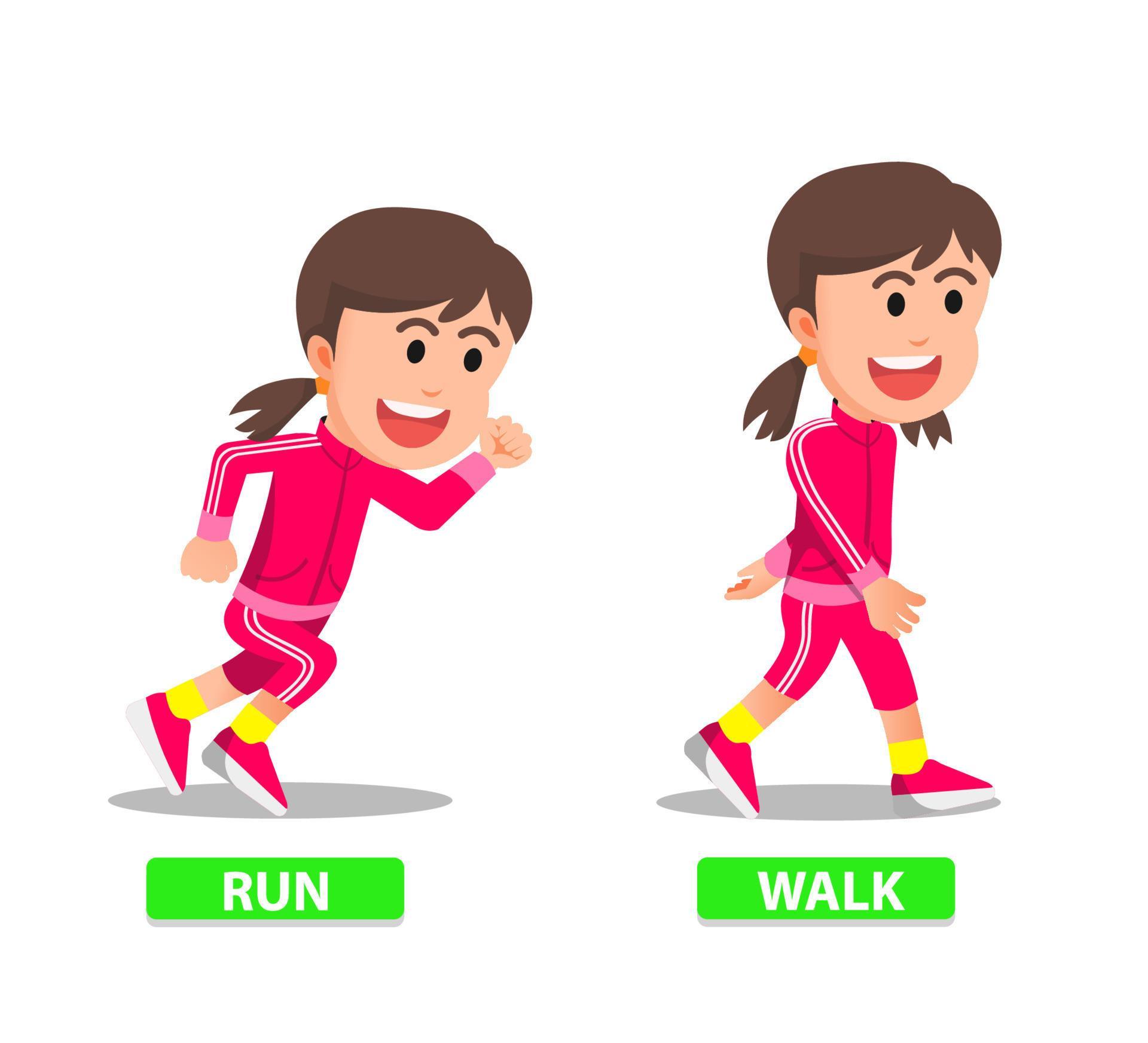 happy little girl with walking and running movements 14471533 Vector Art at Vecteezy