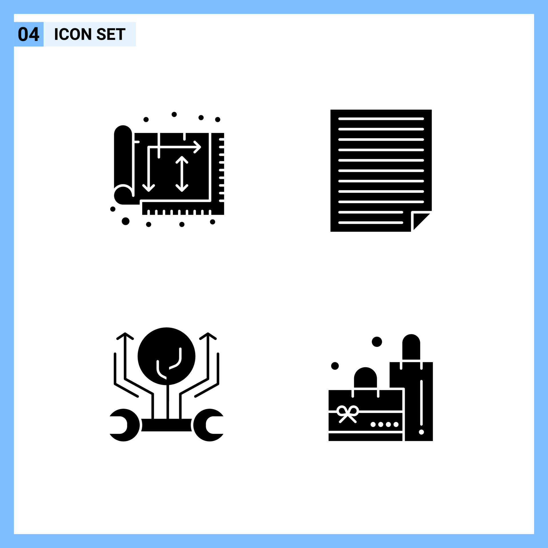 4 Icons Solid style Creative Glyph Symbols Black Solid Icon Sign ...