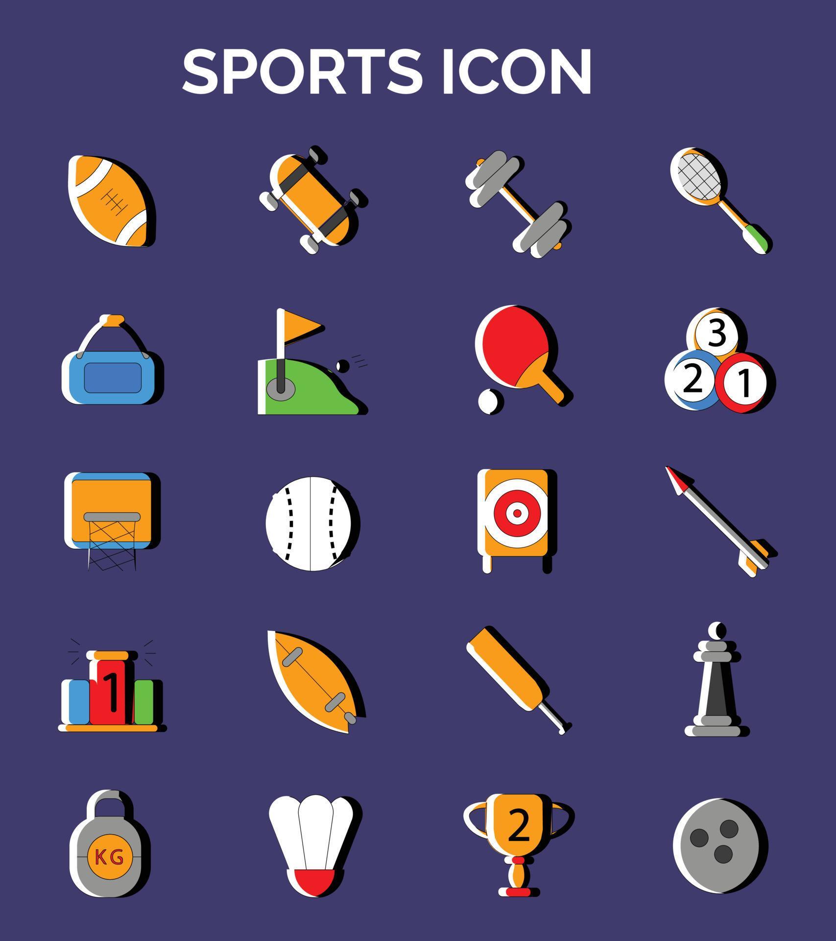sports icon set collection 14472751 Vector Art at Vecteezy