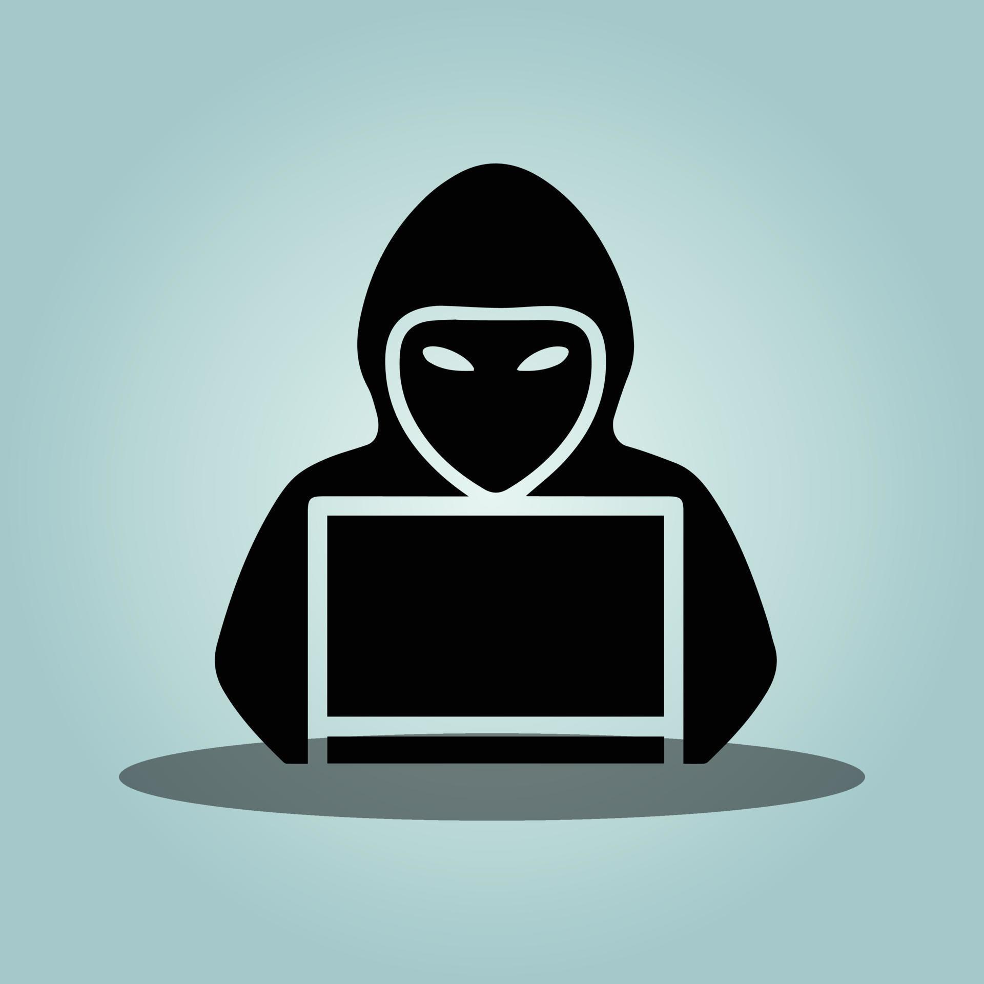 Hacker Using Laptop Vector Illustration 14472757 Vector Art At Vecteezy