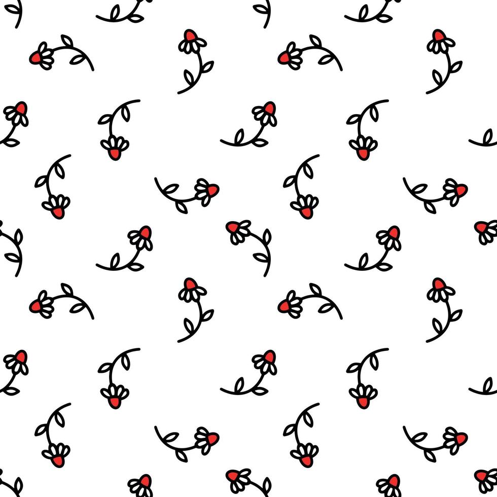 Seamless Linear Pattern With Chamomile Flowers 14473044 Vector Art At