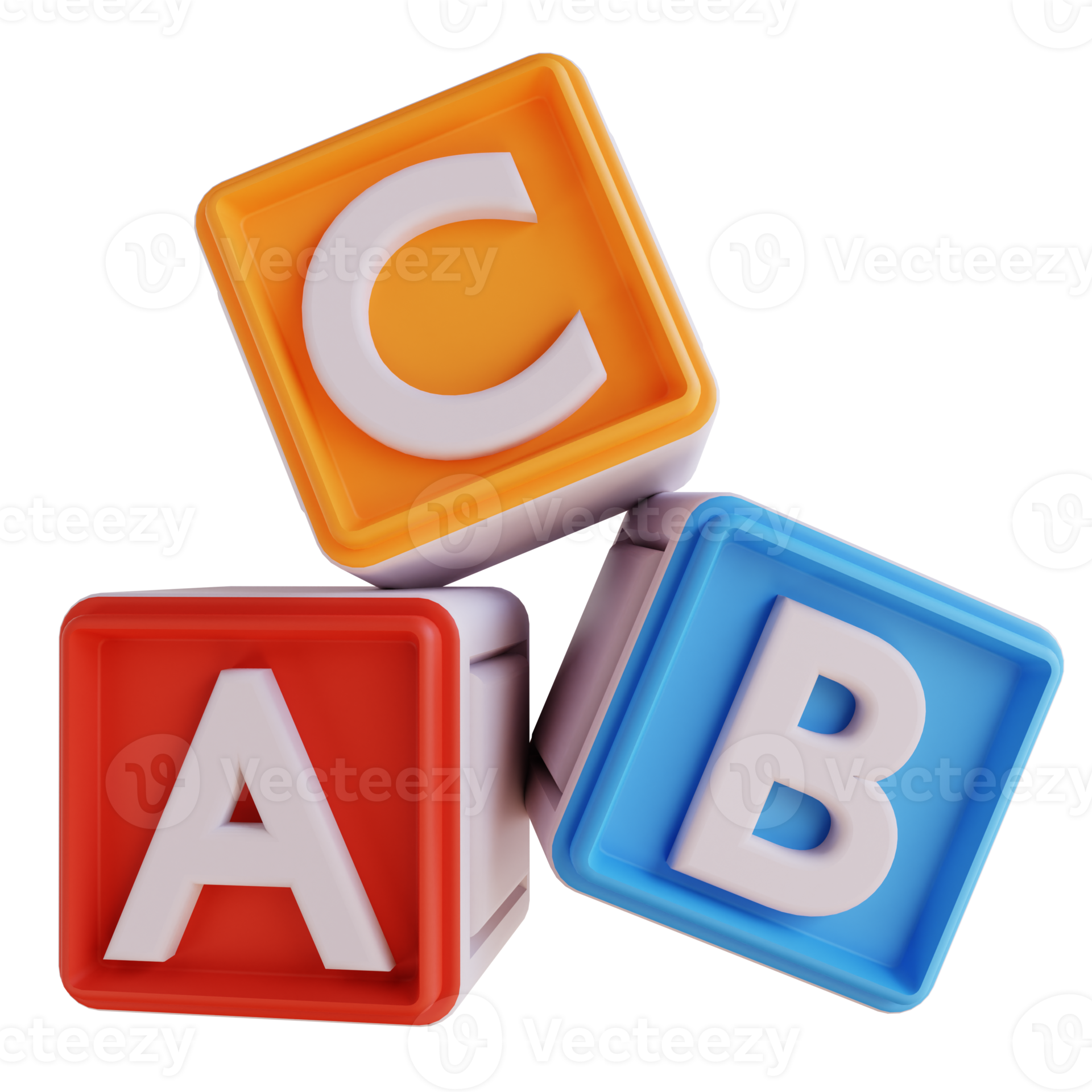 3D illustration alphabet blocks 14473905 PNG