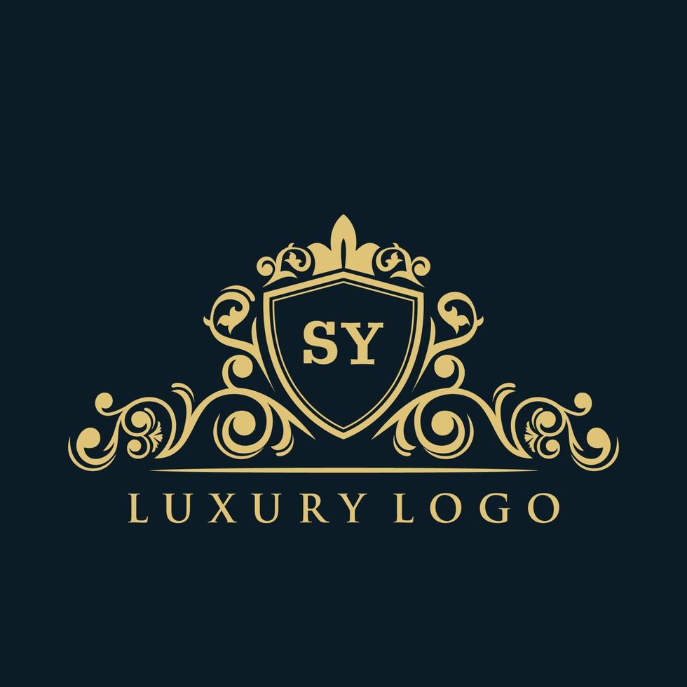 Letter SY logo with Luxury Gold Shield. Elegance logo vector template. 14477898 Vector Art at ...