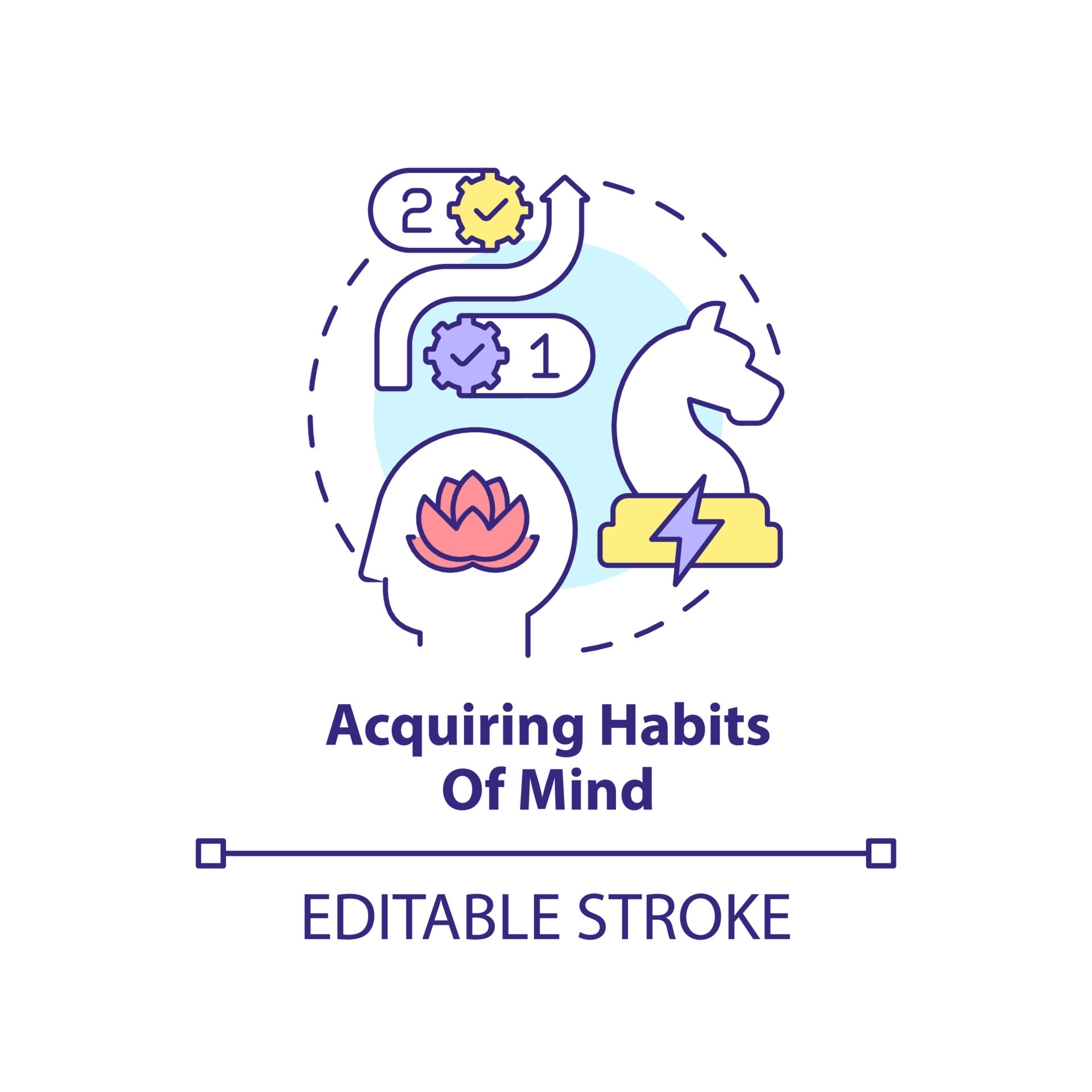 Acquiring habits of mind concept icon. Problem solving. Principle about ...