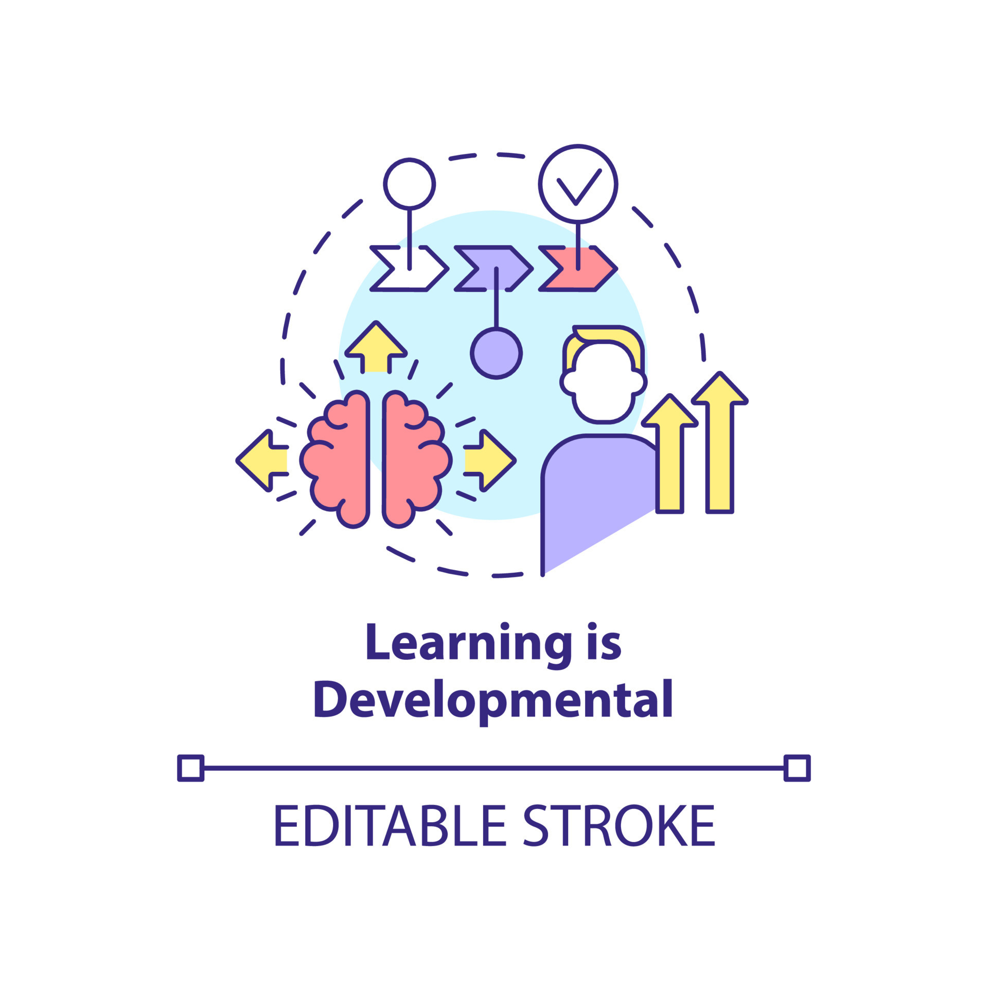 Learning Is Developmental Concept Icon Cognitive Process Principle About Learning Abstract