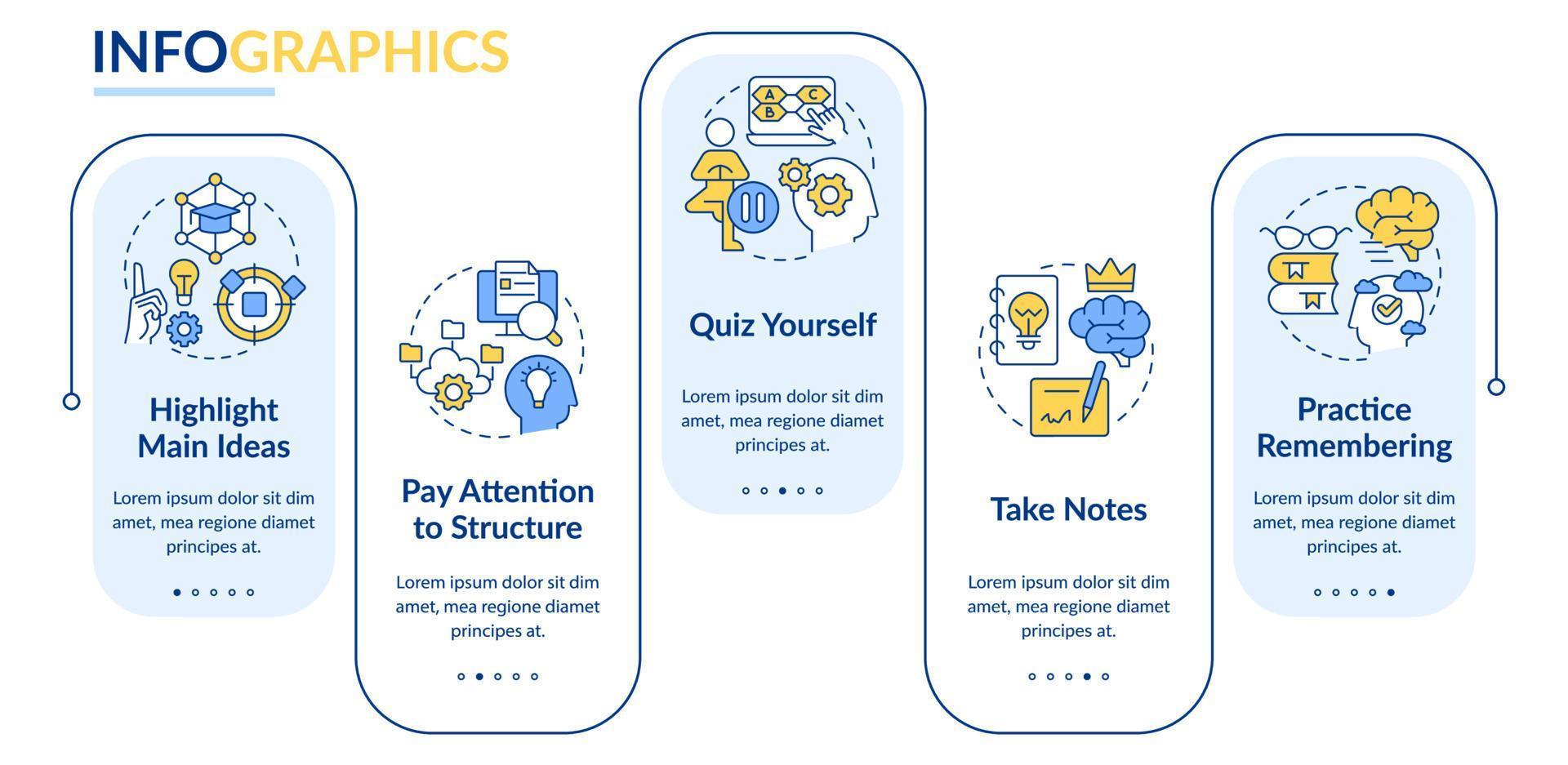 Learning And Memorizing Techniques Rectangle Infographic Template Data Visualization With 5