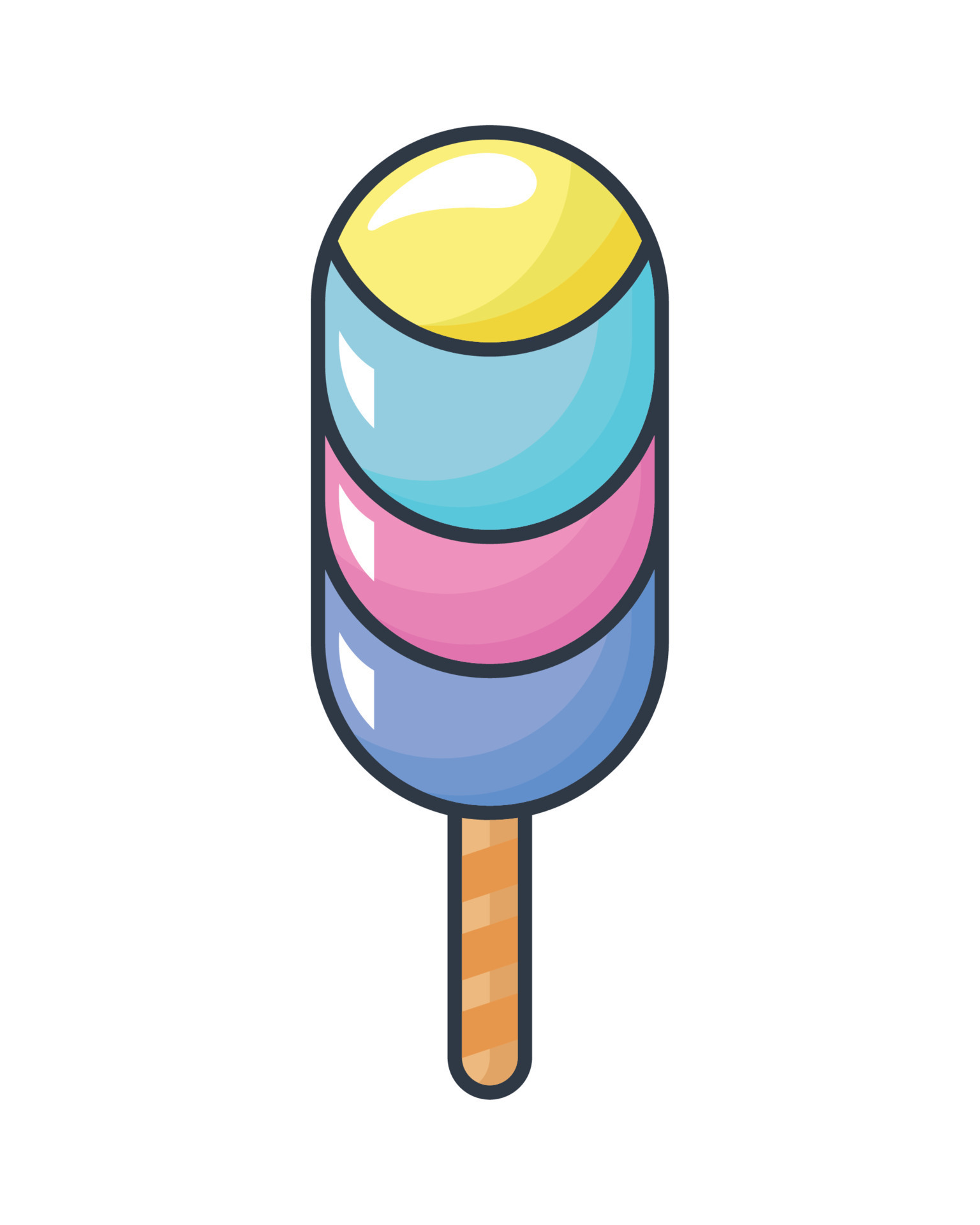 Cute Ice Cream Kawaii Style 14481638 Vector Art At Vecteezy