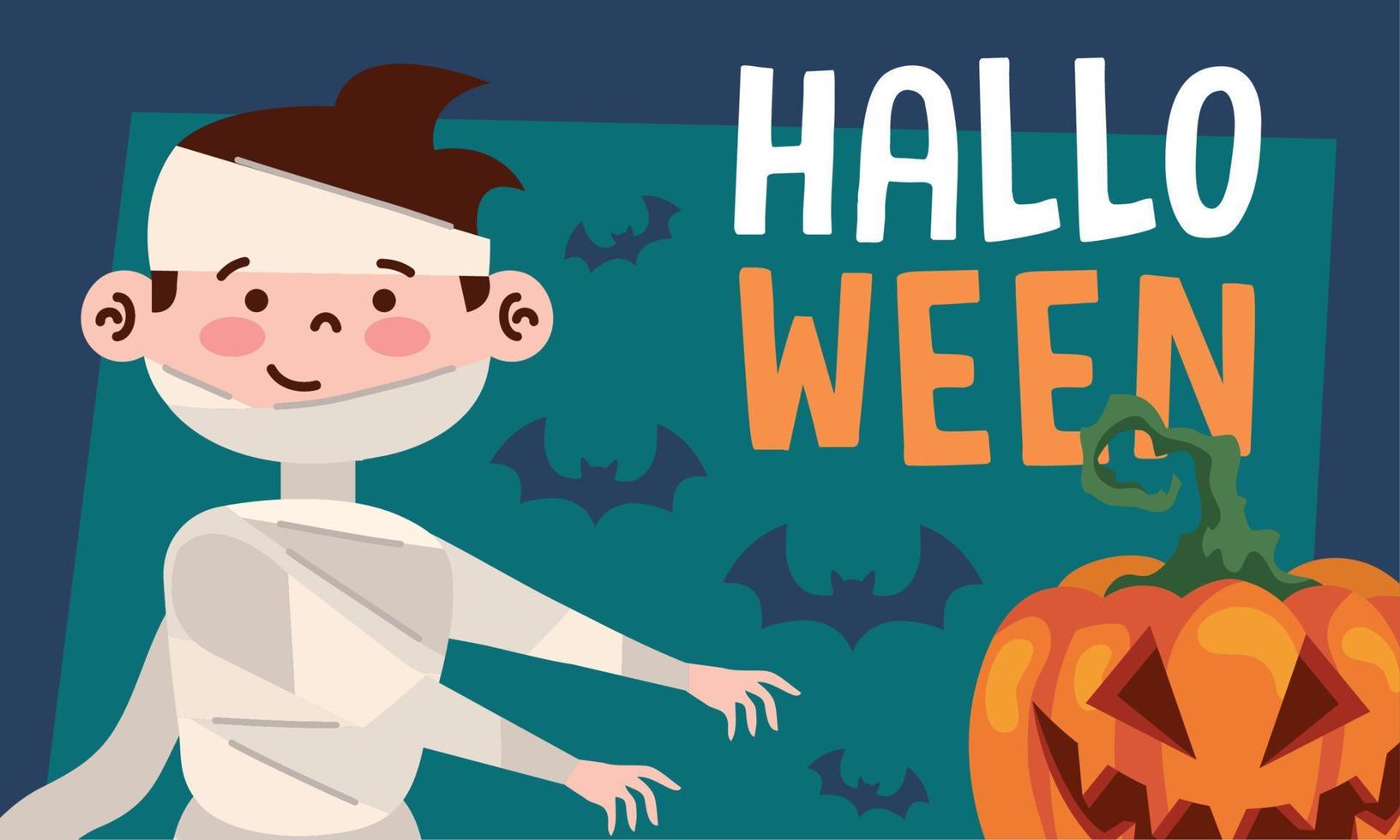 halloween lettering with mummy and pumpkin 14482316 Vector Art at Vecteezy