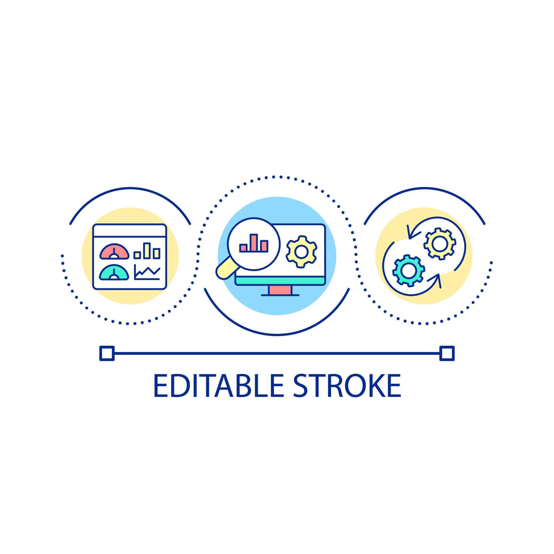 Web analytics loop concept icon. Dynamic parameters. Advanced search engine optimization ...