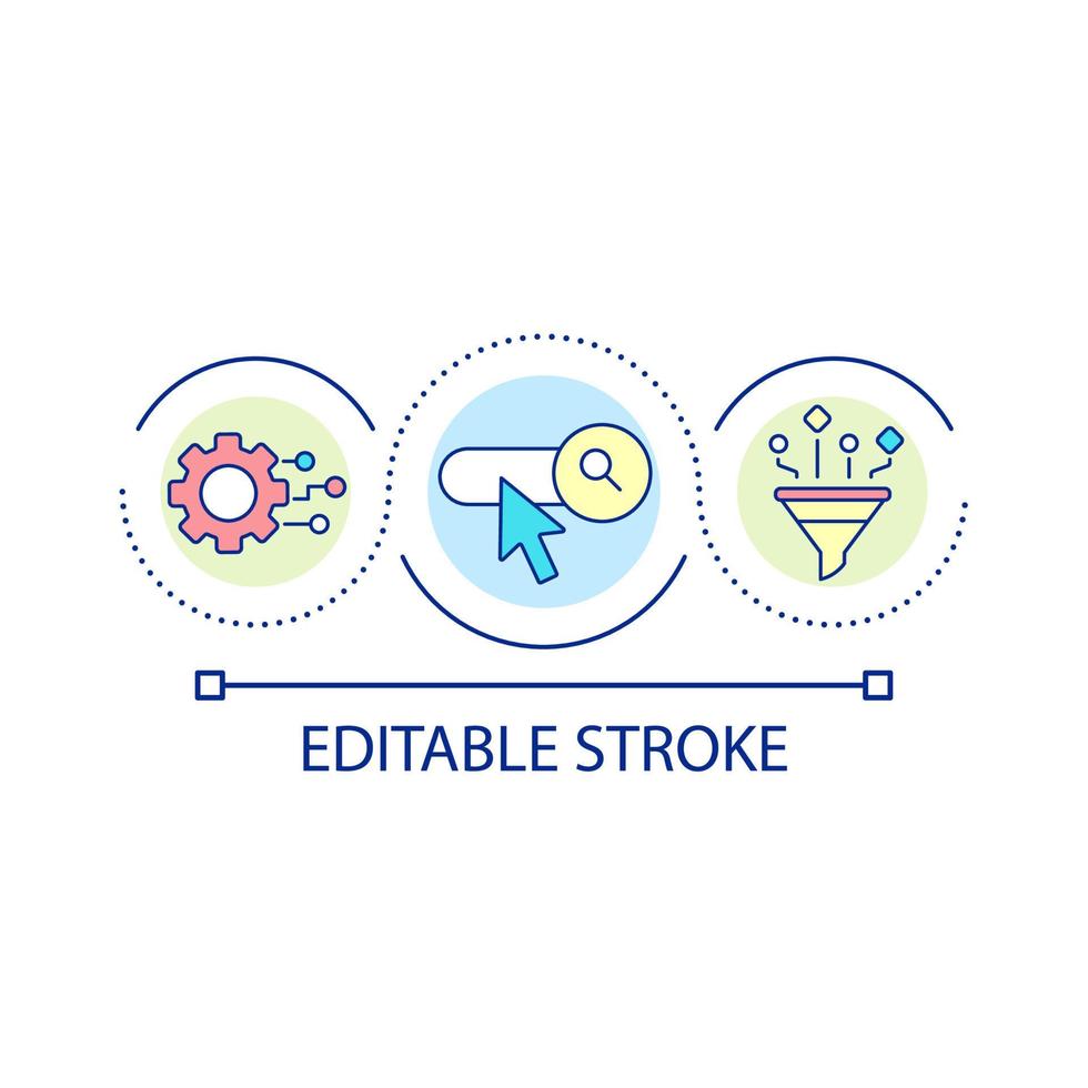 Search engine automated process loop concept icon. Software for ...