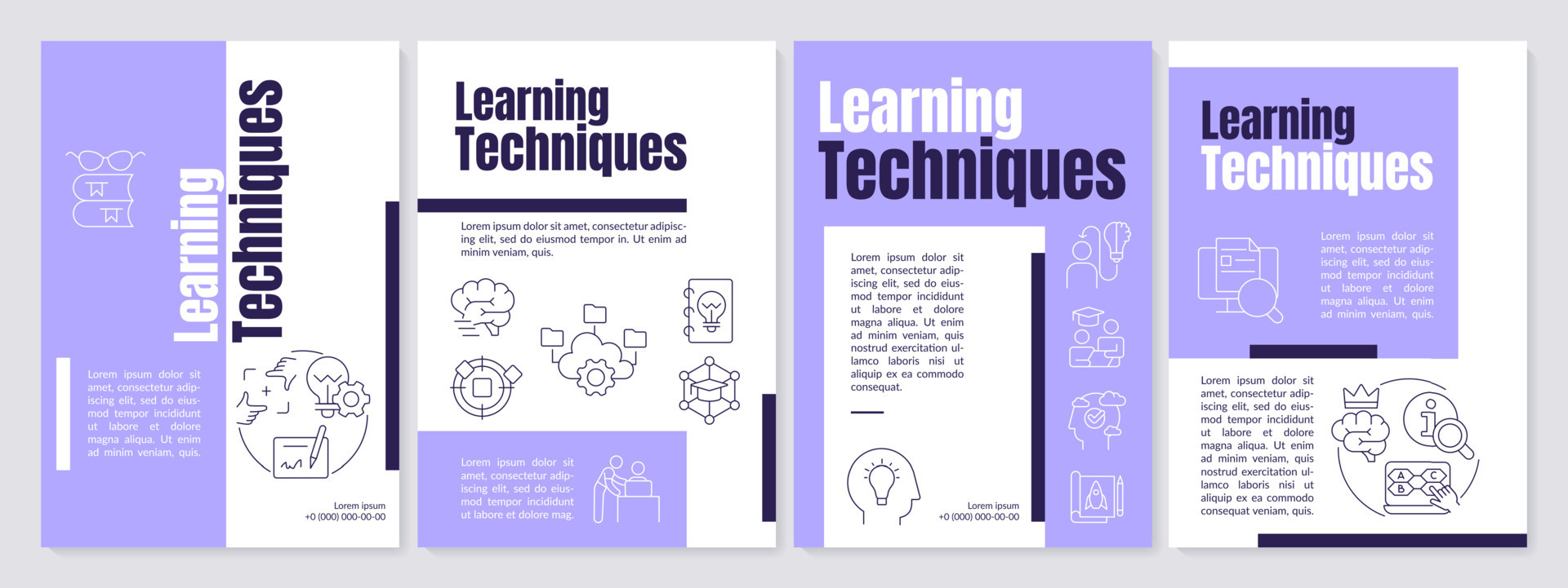 Learning Techniques And Principles Purple Brochure Template Leaflet