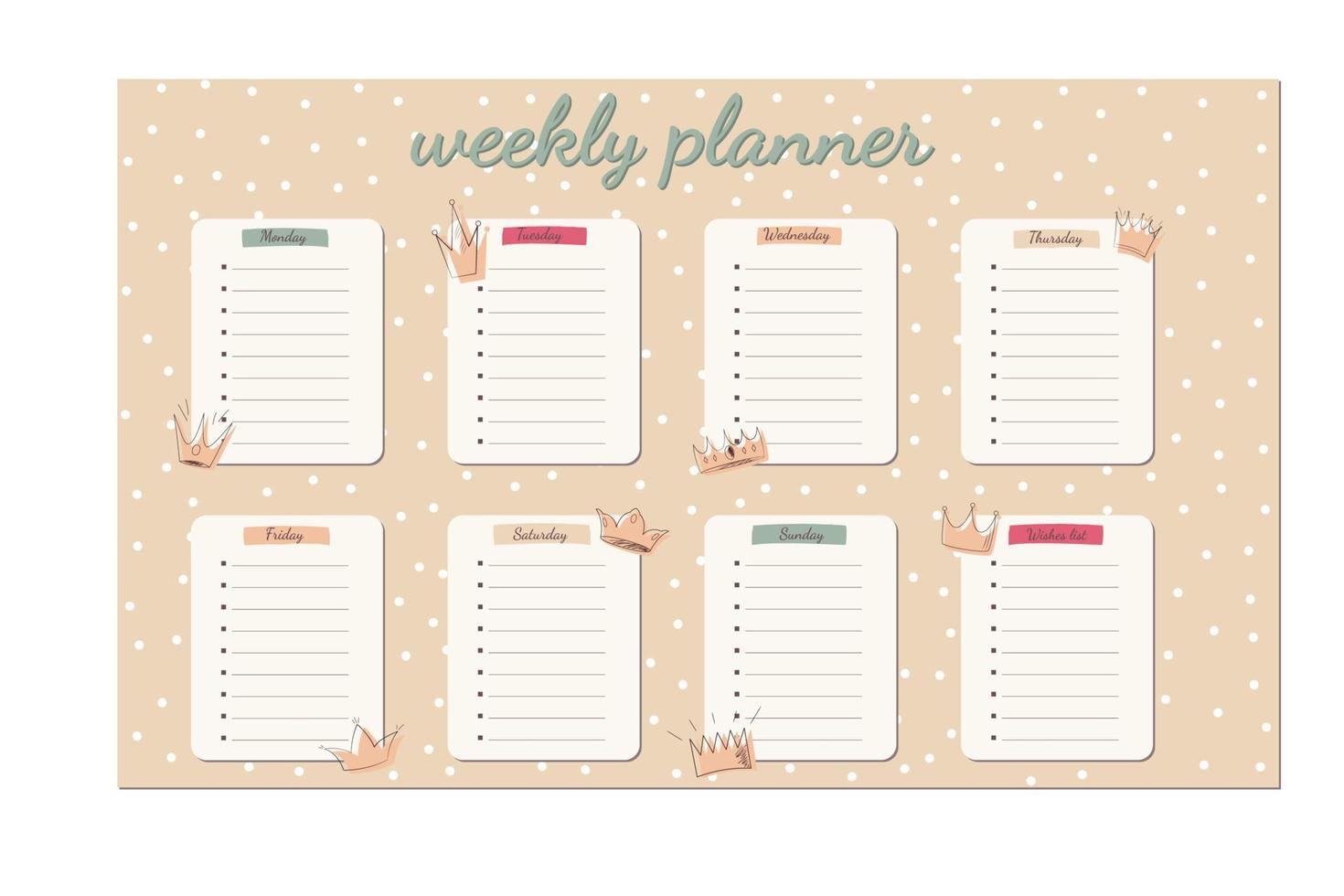 weekly planner dots pattern 14484573 Vector Art at Vecteezy