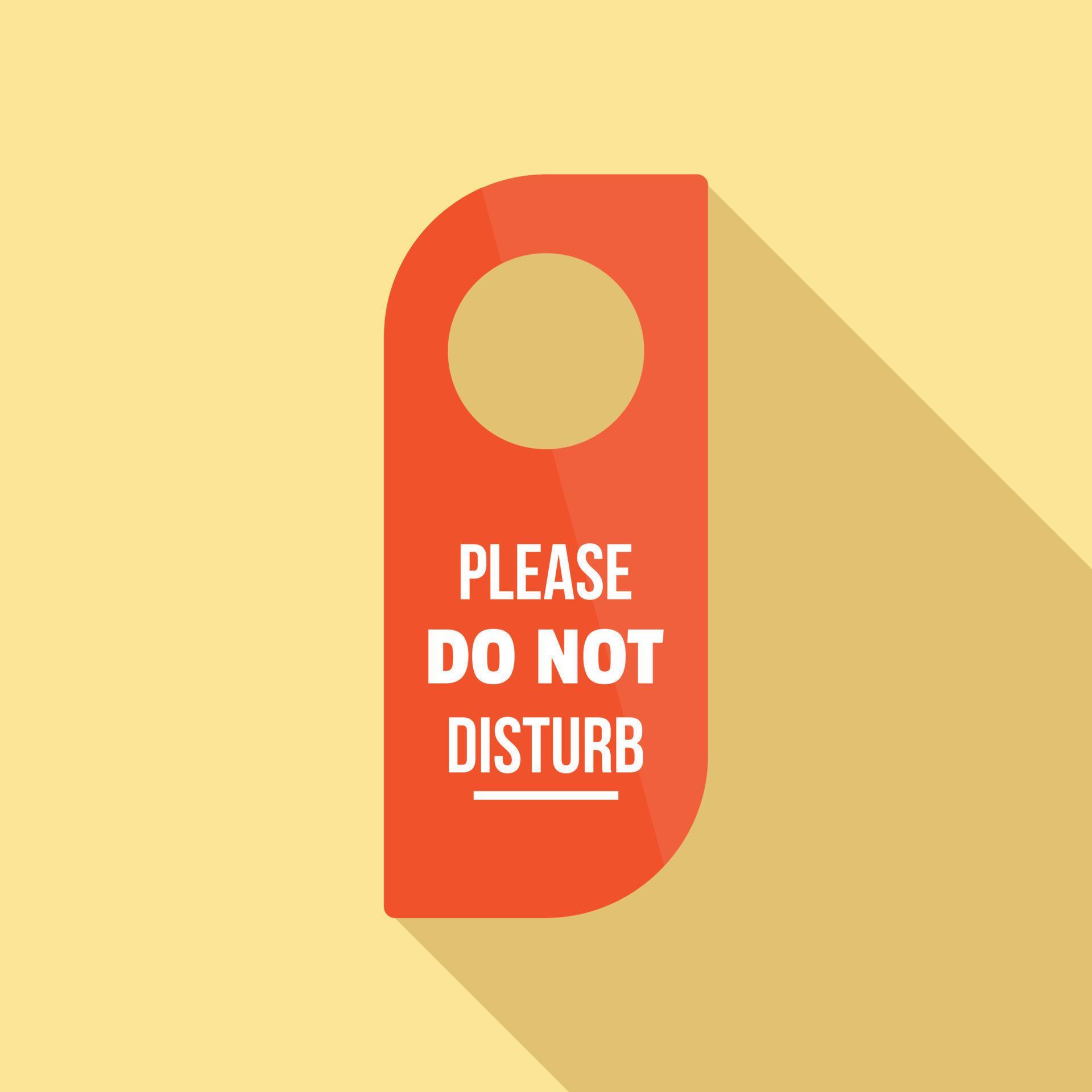 Please Do Not Disturb Hanger Tag Icon Flat Style 14487222 Vector Art